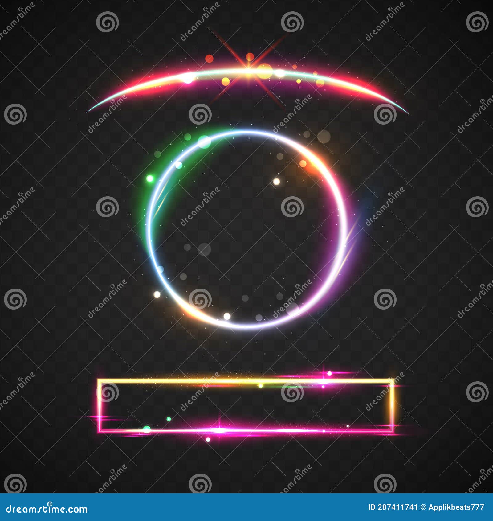 Realistic Lens Flare Elements Collection Stock Illustration ...