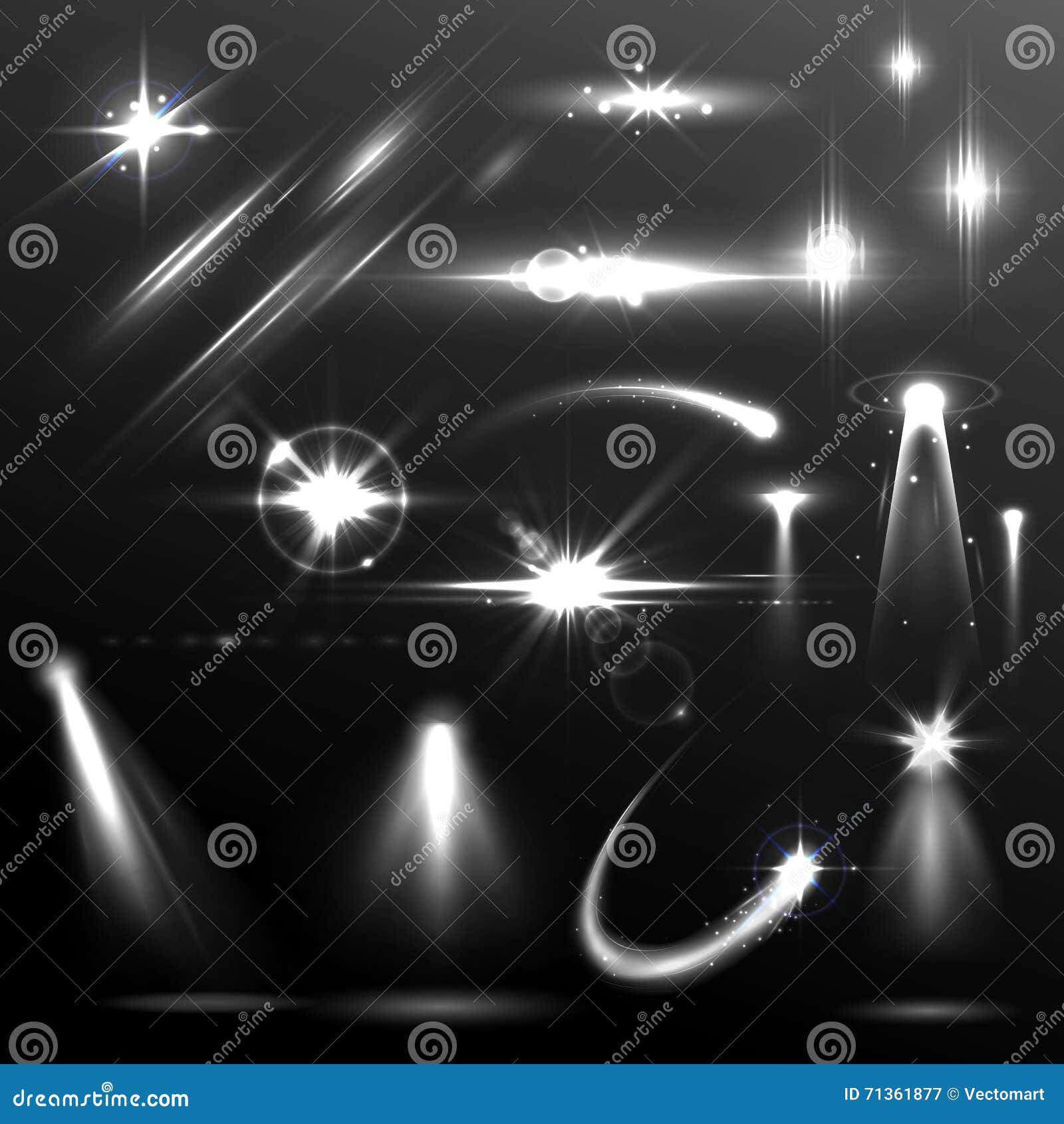 Realistic Lens Flare and Light Effect Element Stock Vector ...