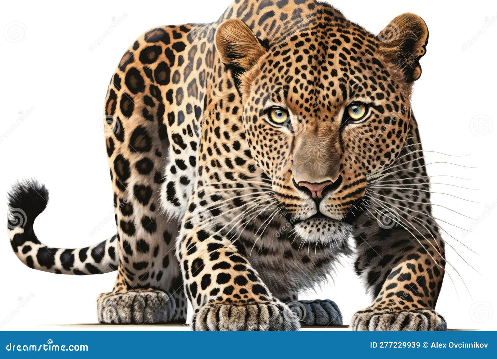 Realistic Leopard on White Background for Posters and Web Design. Stock ...