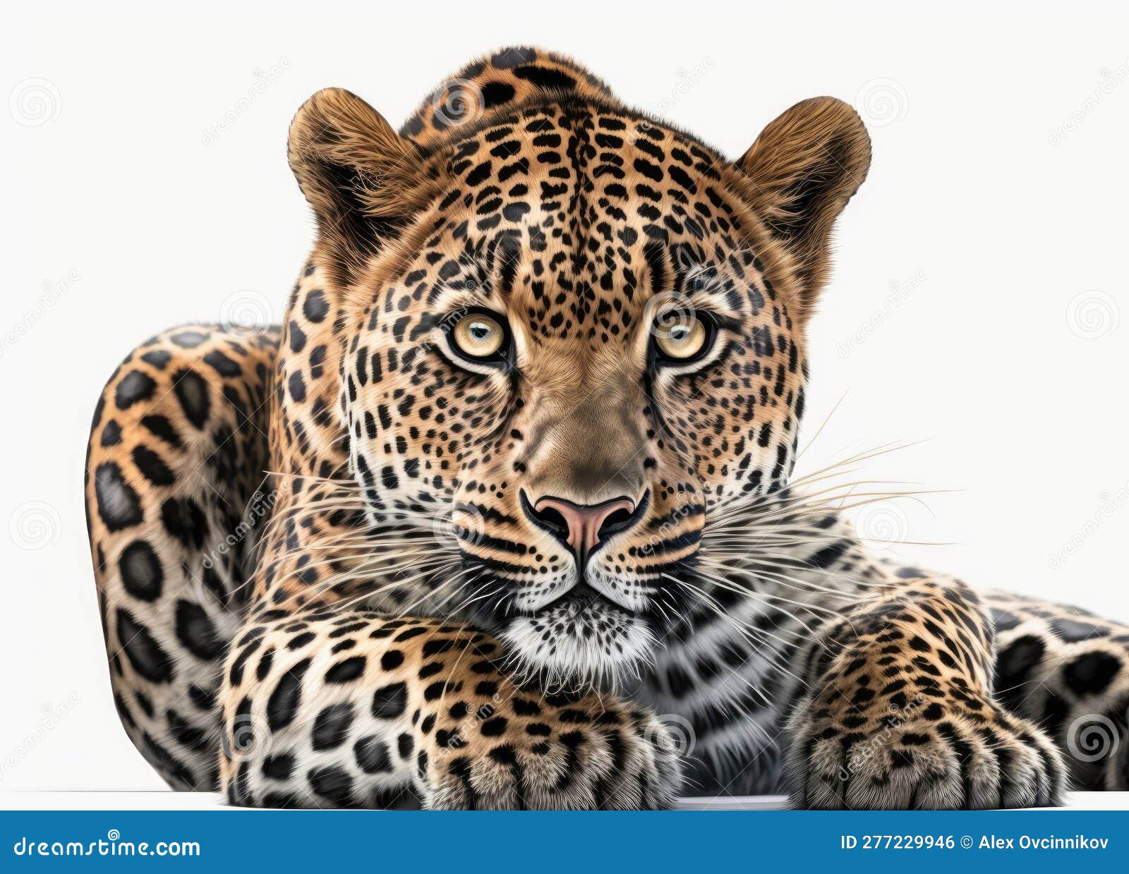 Realistic Leopard on White Background for Posters and Web. Stock ...