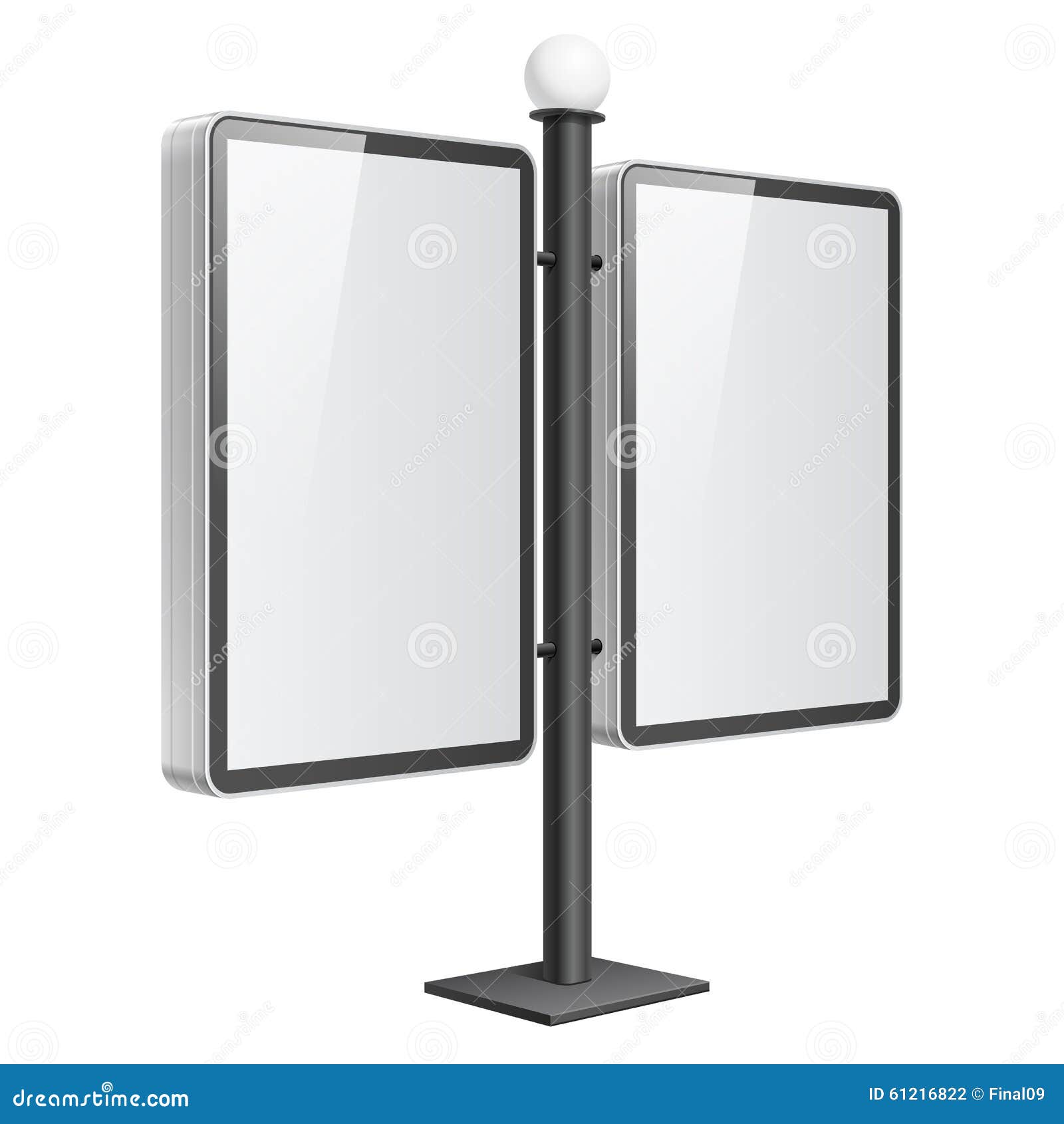 Realistic Light Box Template on White Background Stock Vector ...