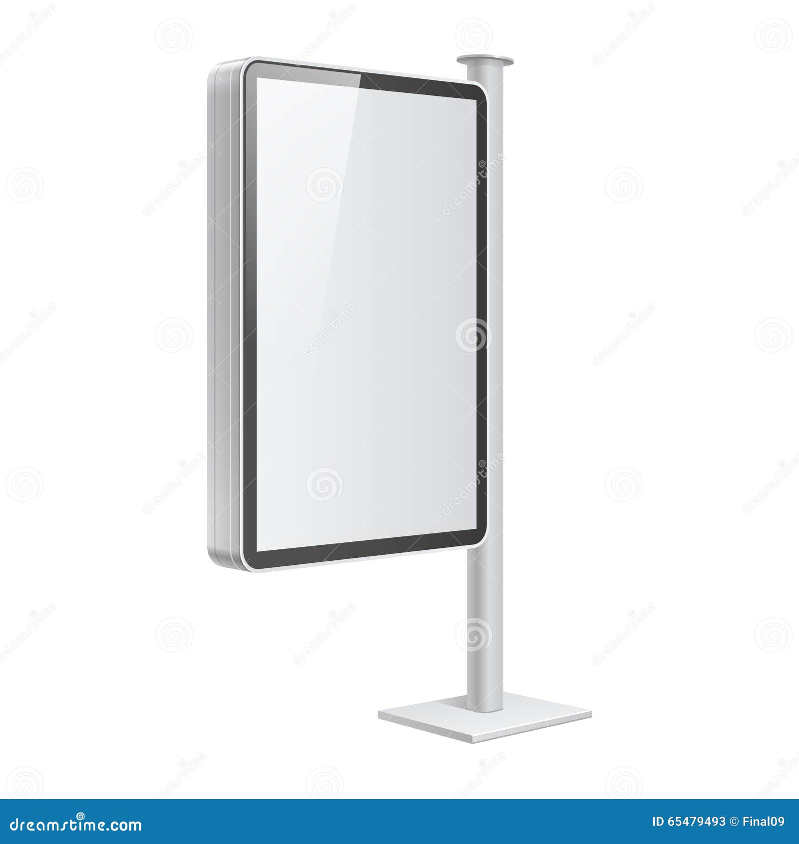 Realistic Light Box Template on White Background Stock Vector ...