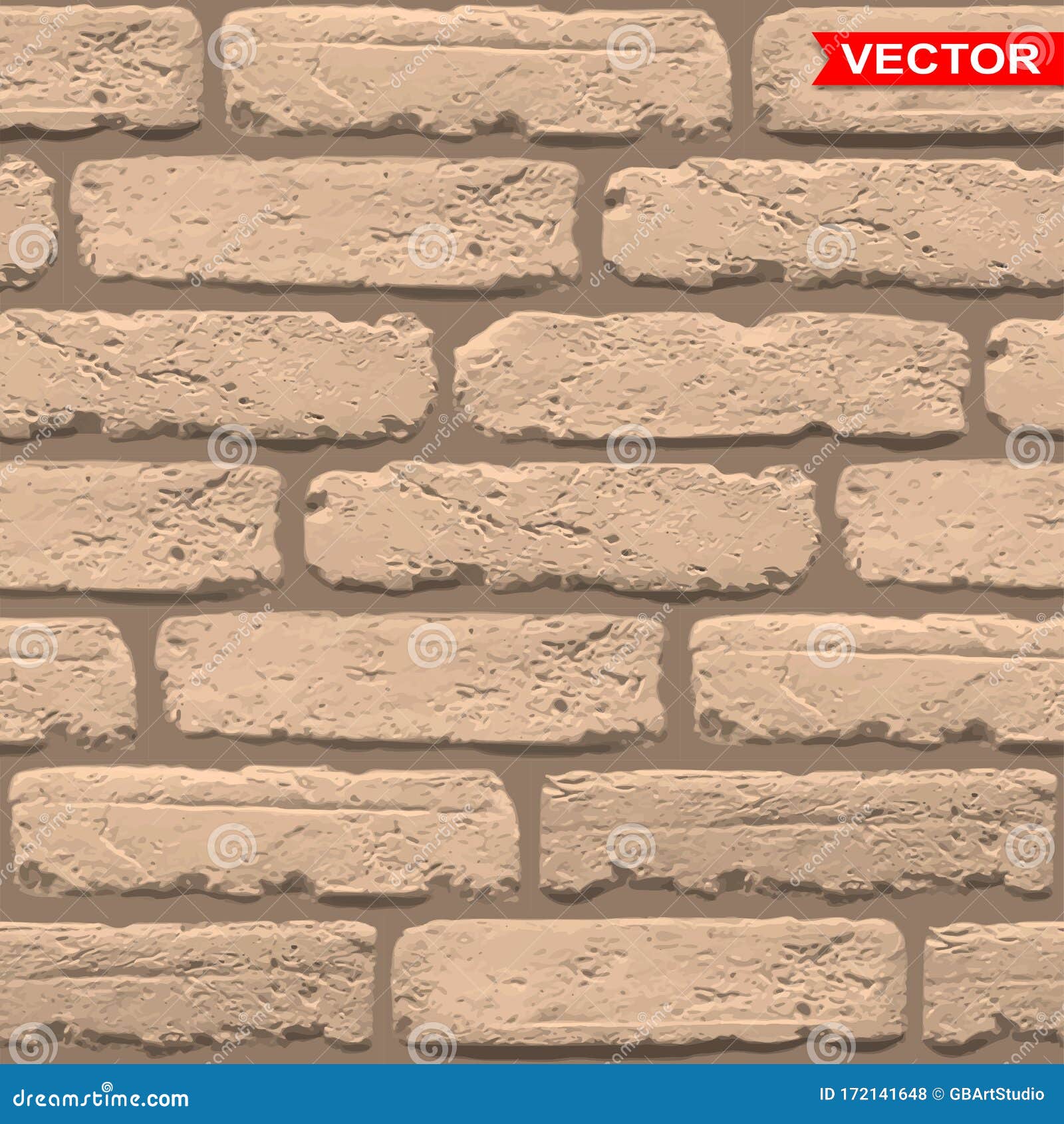Realistic Light Brown Brick Wall Texture Stock Photo - Image of ...
