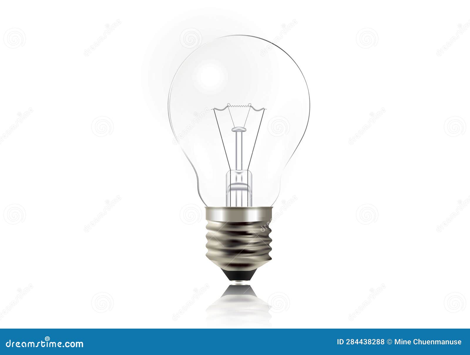 Realistic Transparent Light Bulb. Concept of Success, Solution, Idea ...