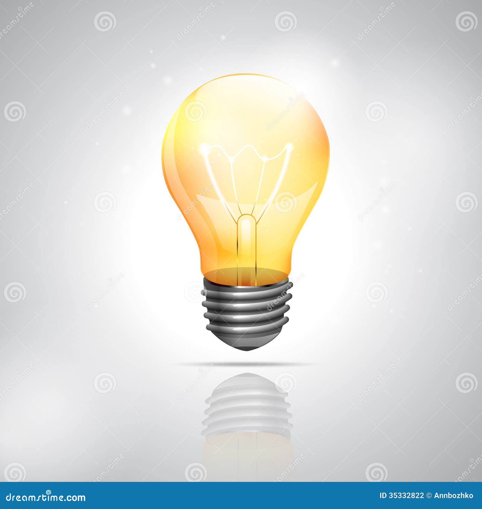 Realistic Light Bulb on the White Background Stock Vector ...