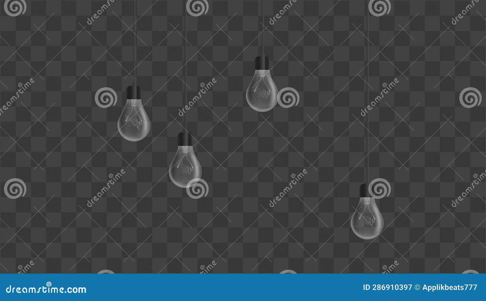 Realistic Light Bulbs. Loft Style Chandelier. Element for Interior ...