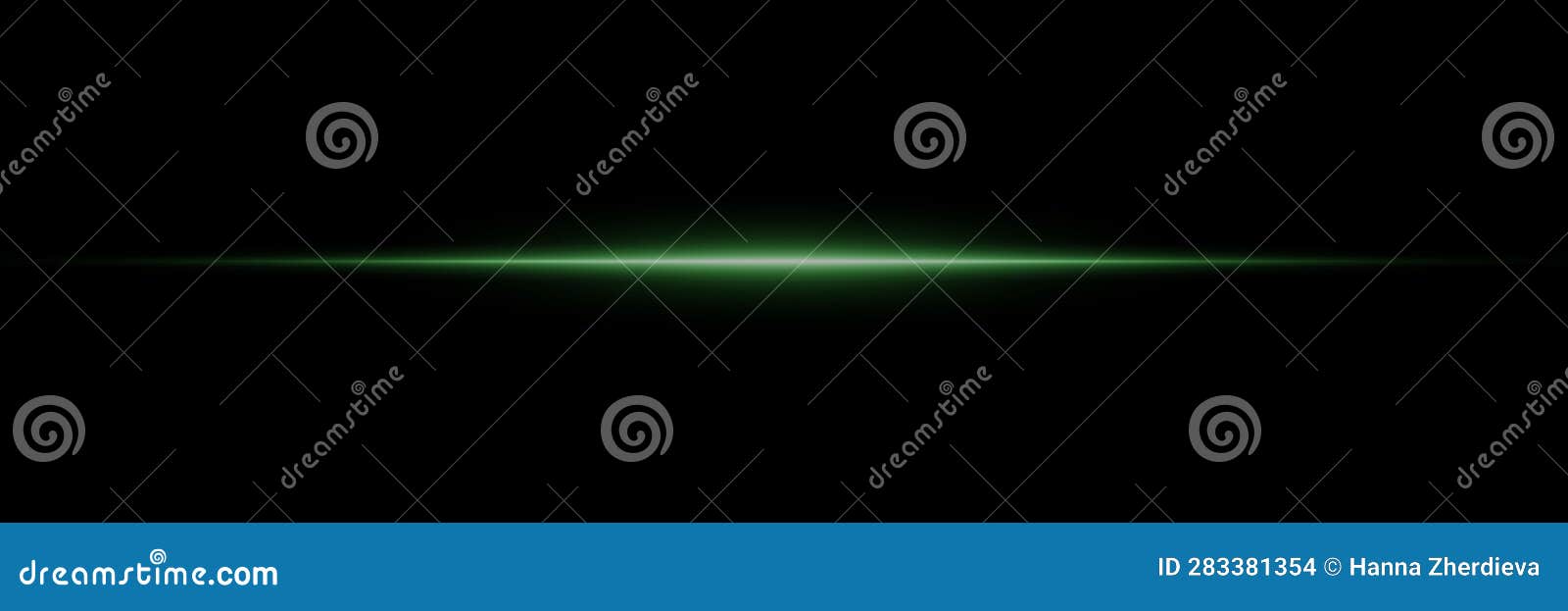 Realistic Light Effect Isolated on Dark Background. Horizontal Bright ...