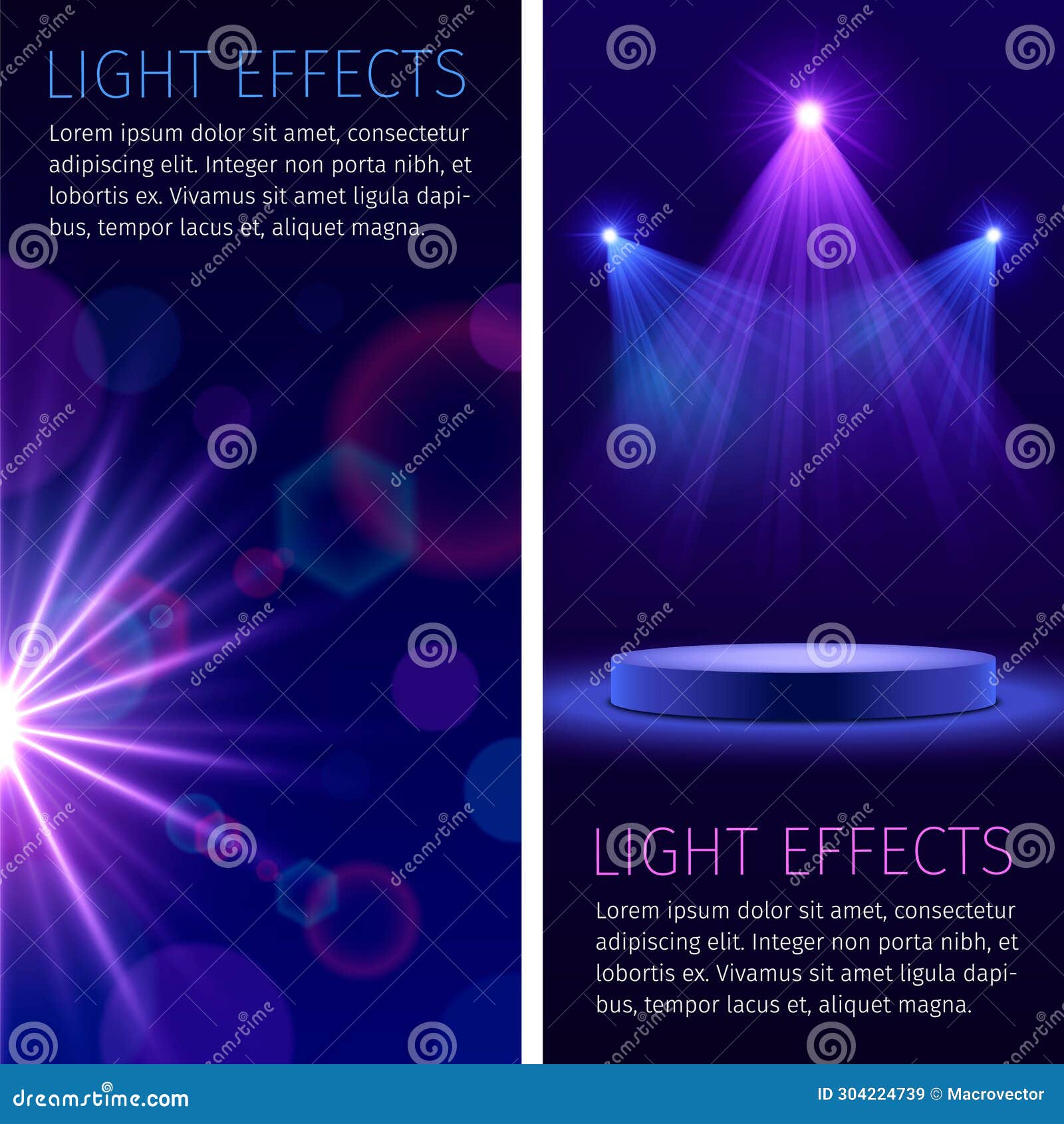 Realistic Light Effects Banner Set Stock Illustration - Illustration of ...