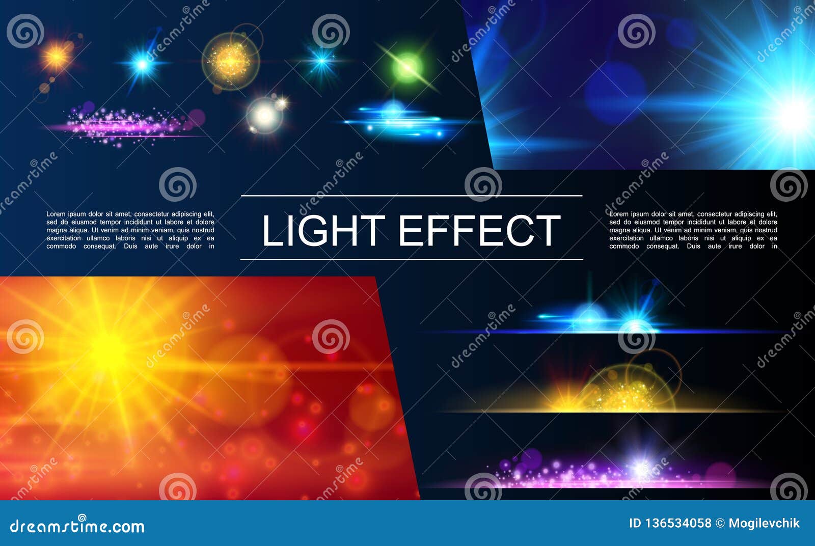 Realistic Light Elements Concept Stock Vector - Illustration of ...