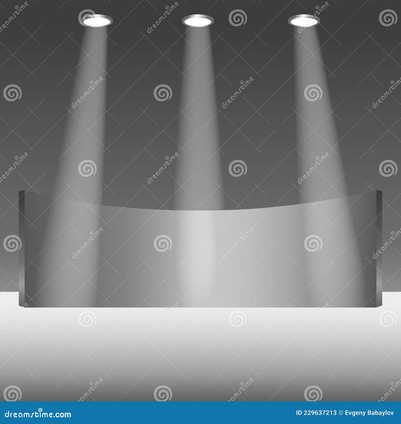 Realistic Light Studio with Spotlights Lighting - Vector Stock Vector ...