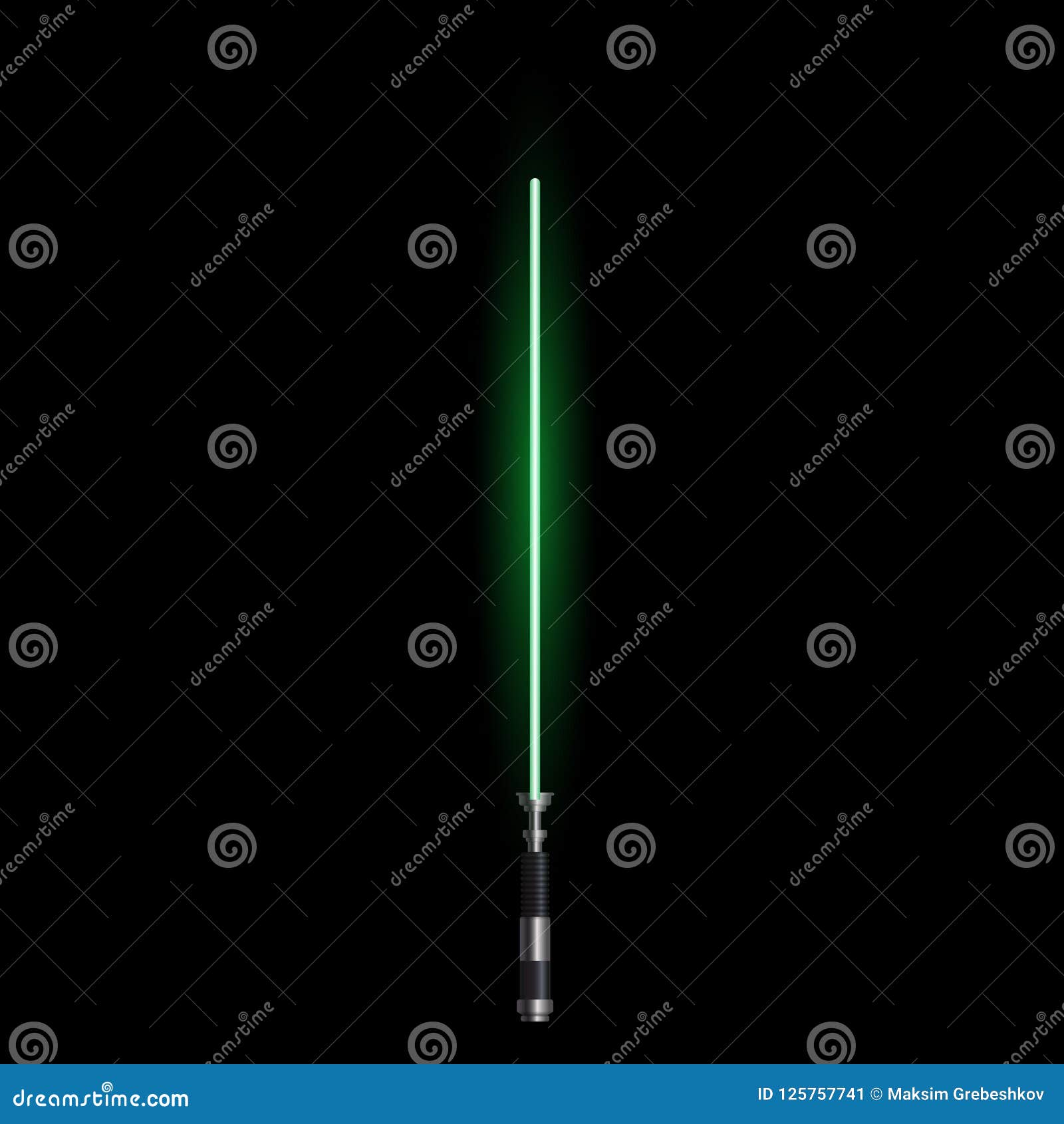 Realistic light sword stock vector. Illustration of green - 125757741