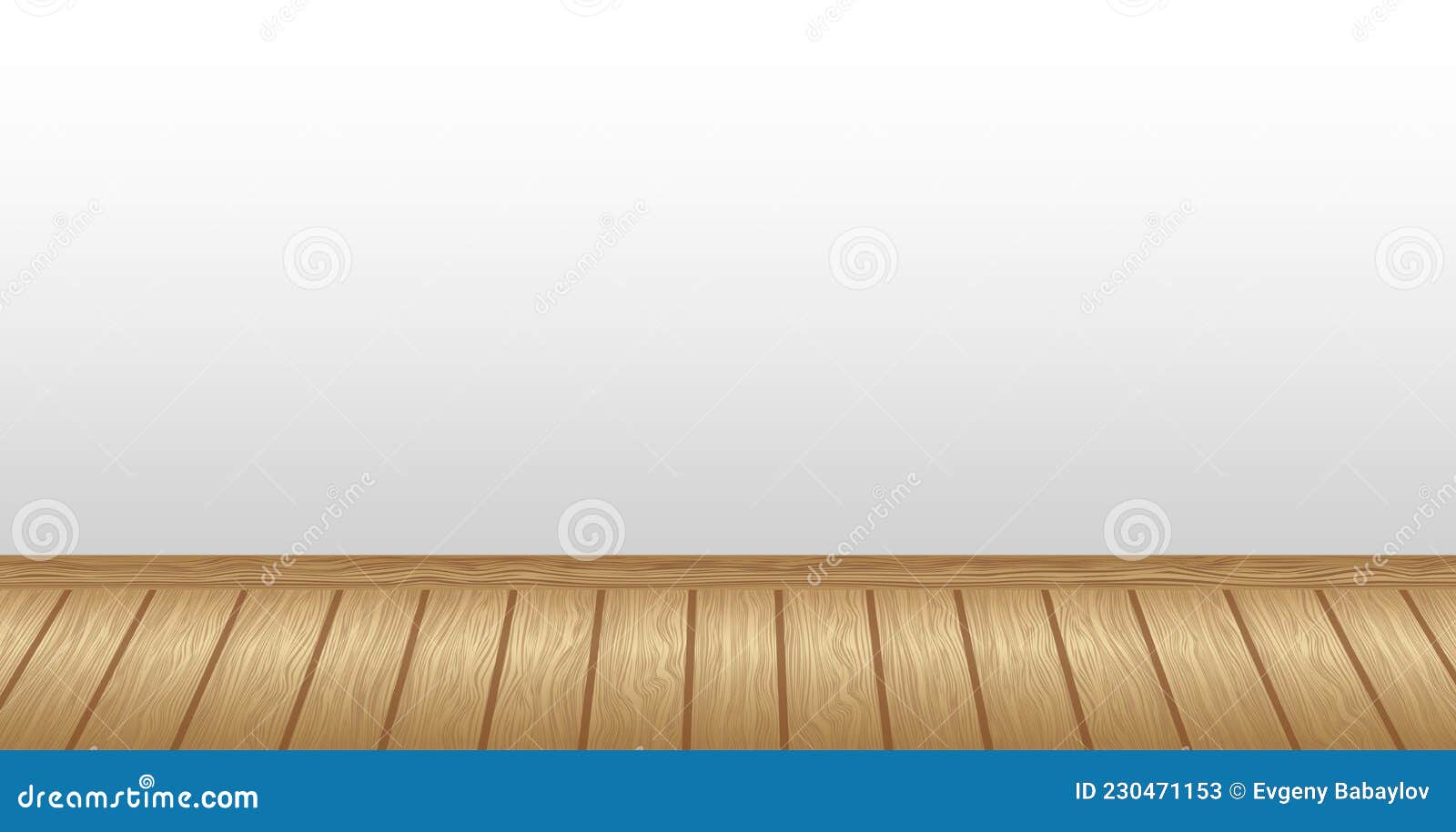 Realistic Light Wood Floor and White Wall, Background for Presentation ...