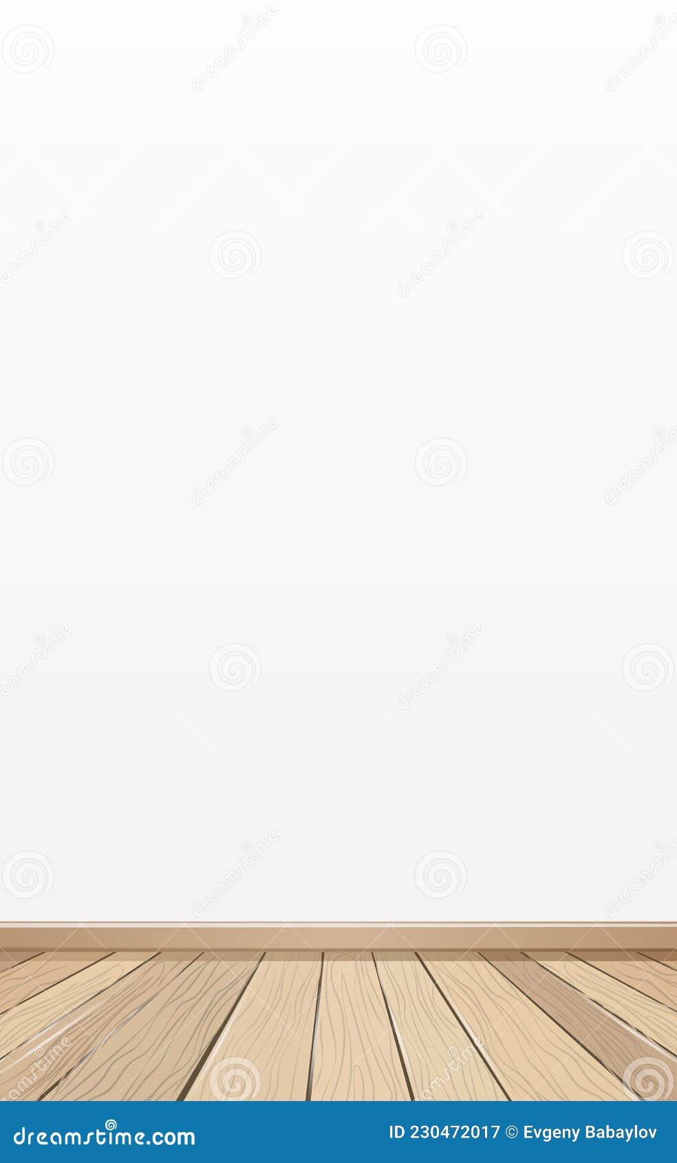 Realistic Light Wood Floor and White Wall, Background for Presentation ...