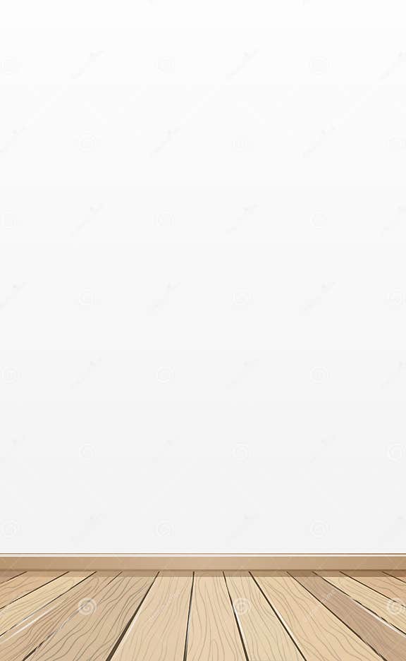 Realistic Light Wood Floor and White Wall, Background for Presentation ...