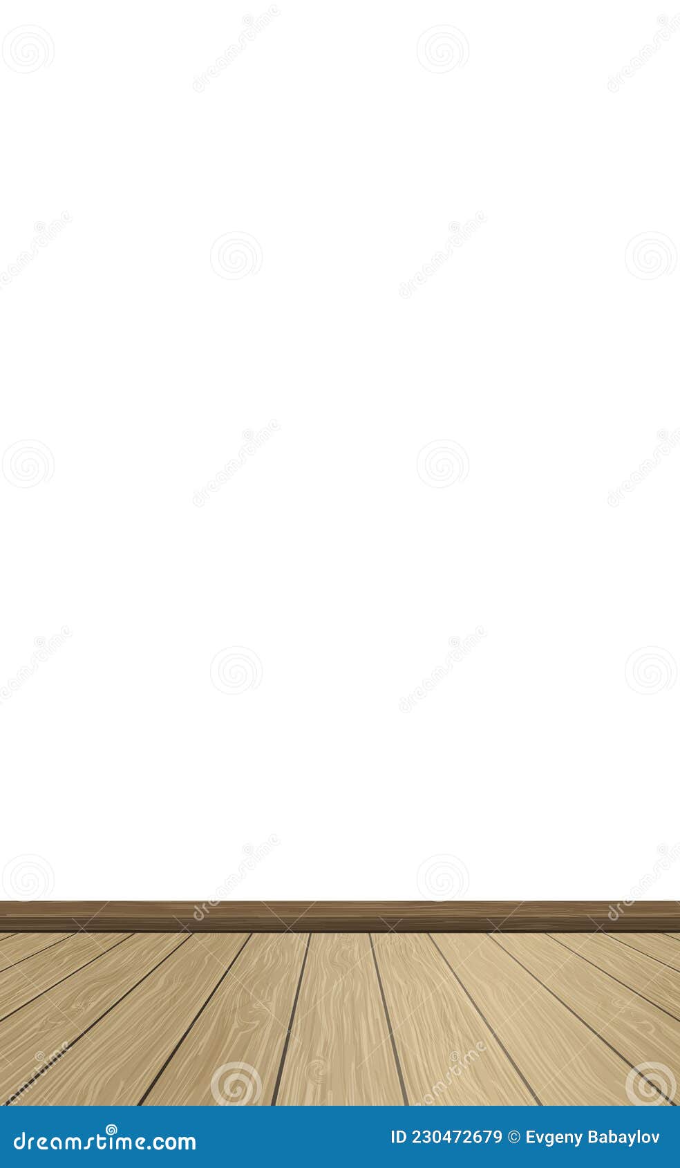 Realistic Light Wood Floor and White Wall, Background for Presentation ...