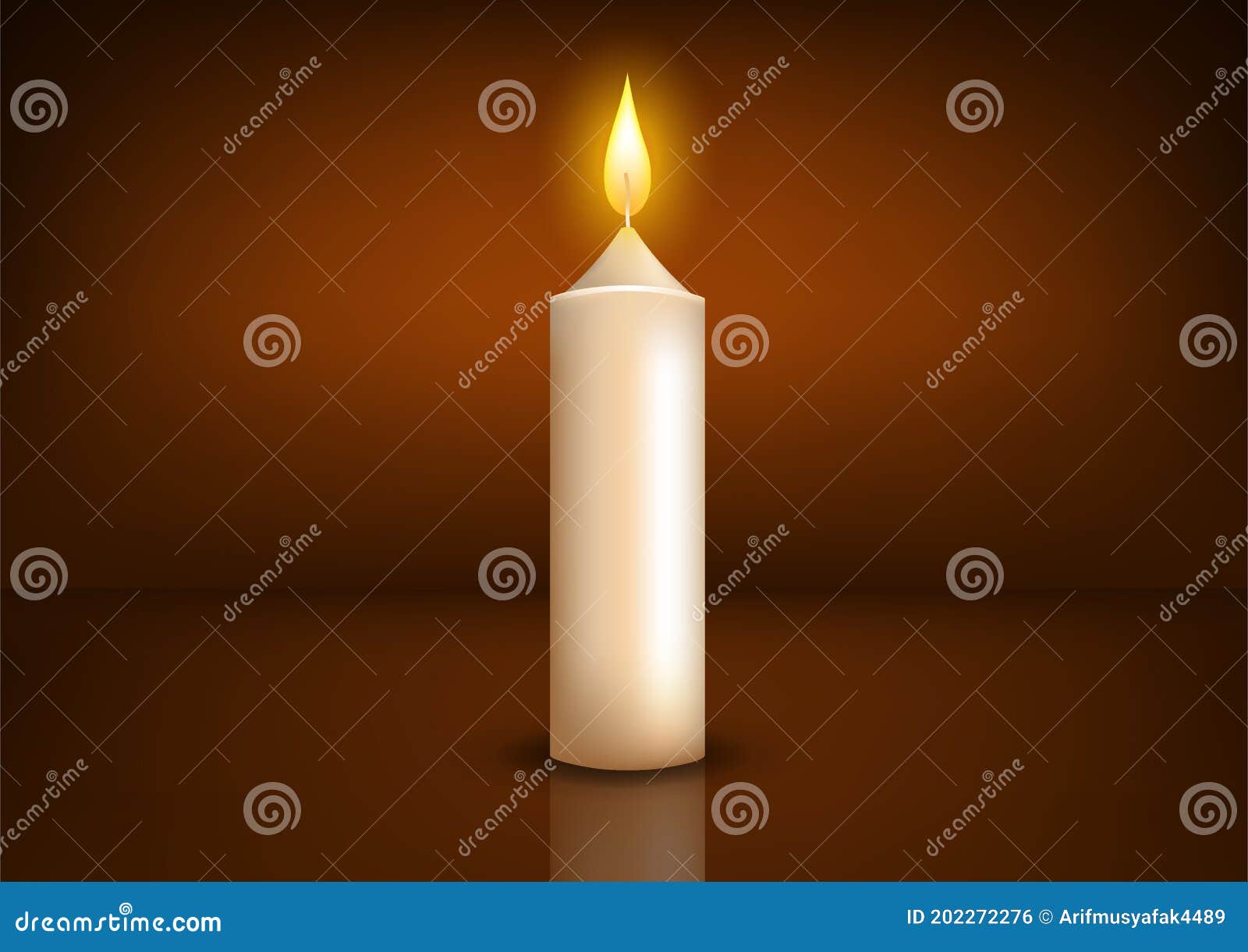 Realistic Lighted Candle Background Stock Vector - Illustration of ...