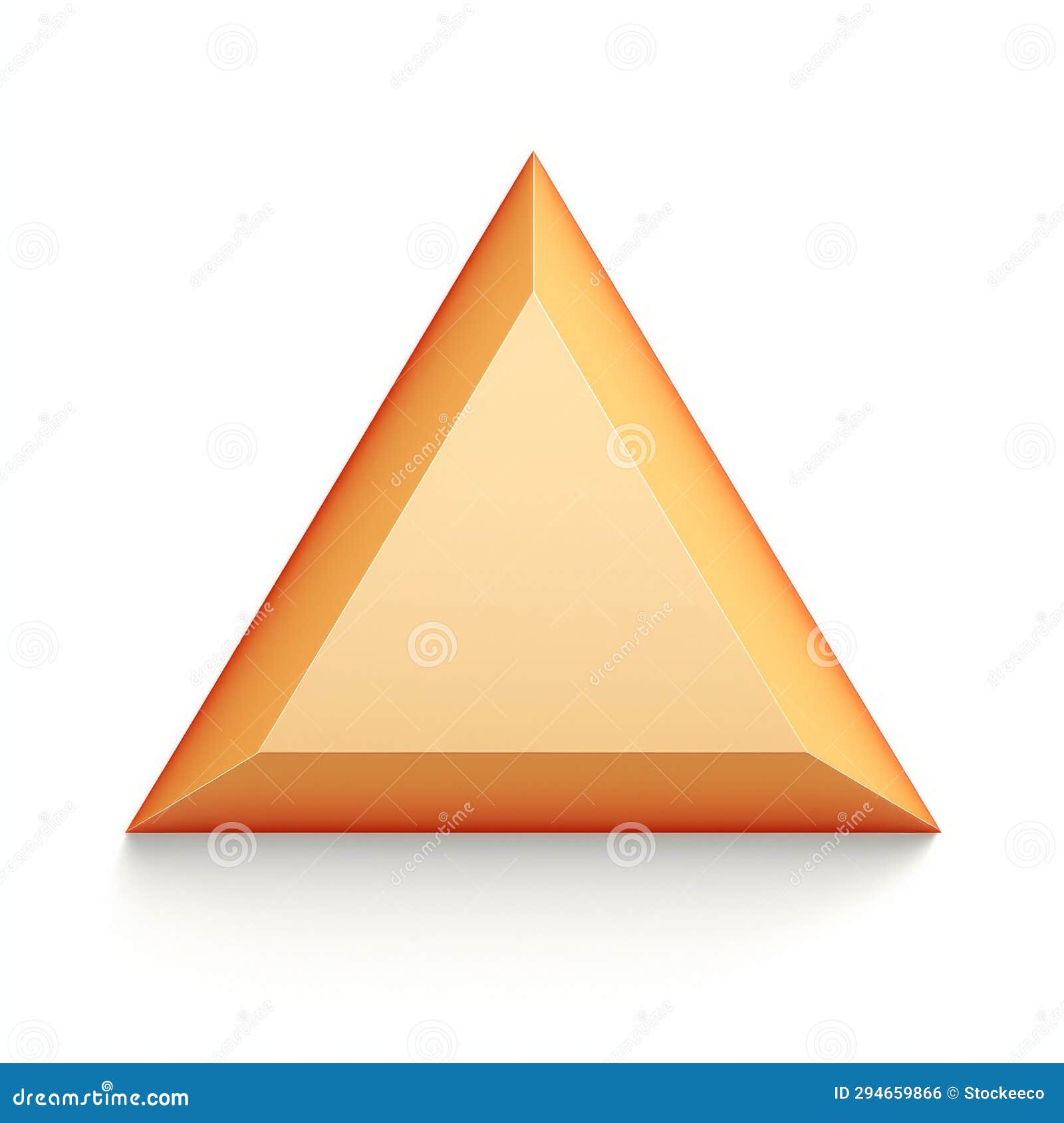 Realistic Lighting: Solid Orange Triangle on White Background Stock ...