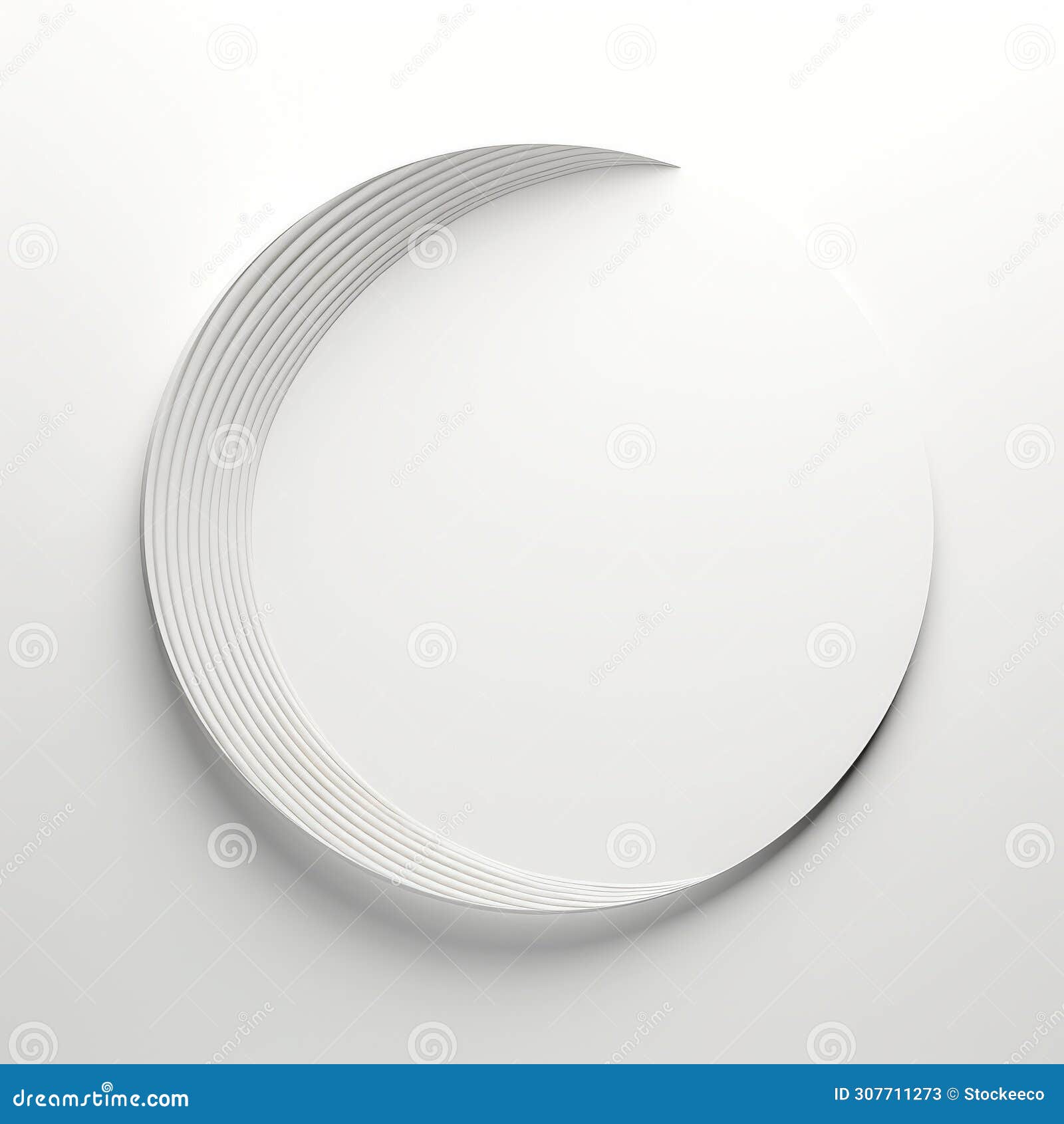 Realistic Lighting: White Crescent Wall with Black Stripe Stock ...