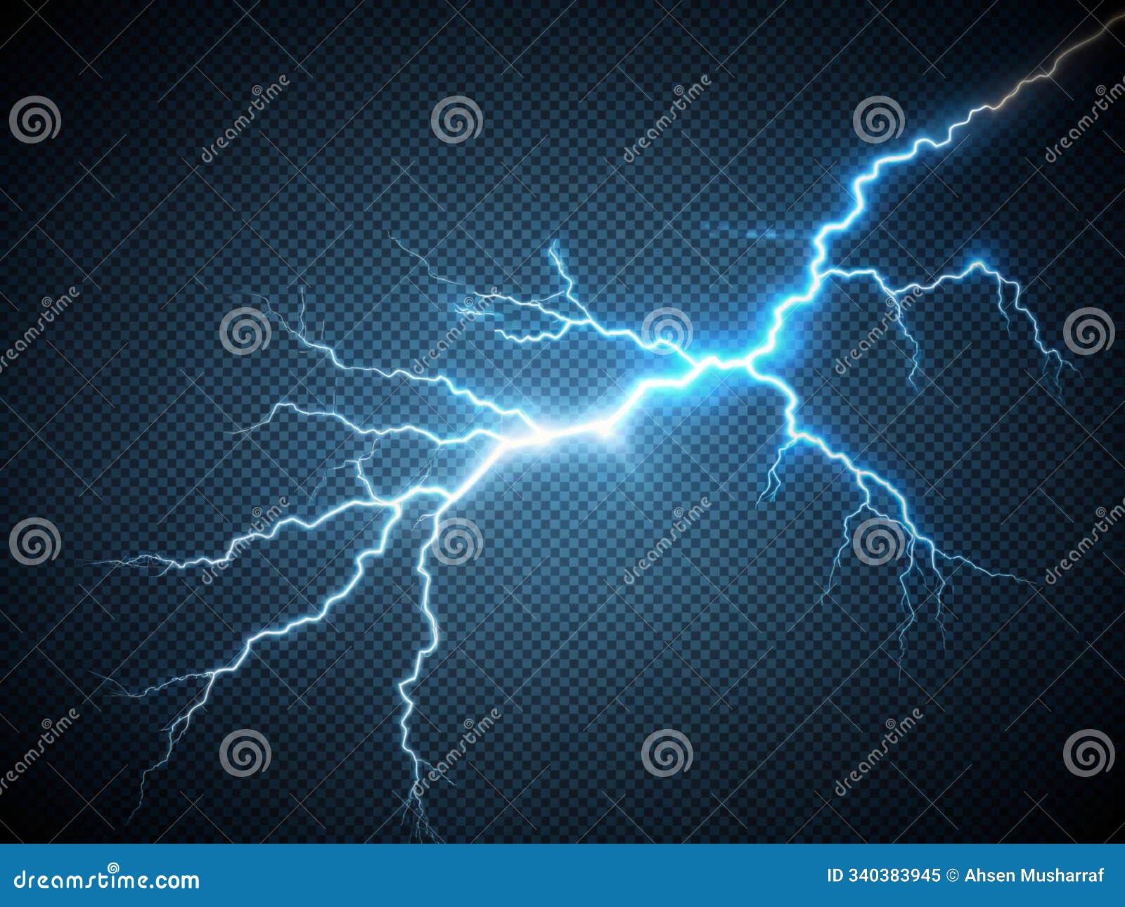 A Realistic Lightning Bolts Pattern Stock Illustration - Illustration ...