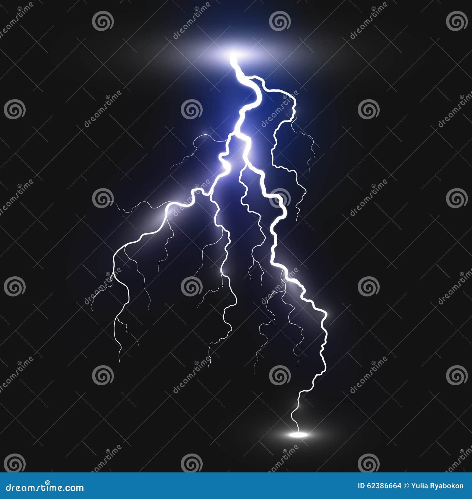 Realistic Lightning Thunderbolt, Glowing Thunder Bolt Light Effect Of ...