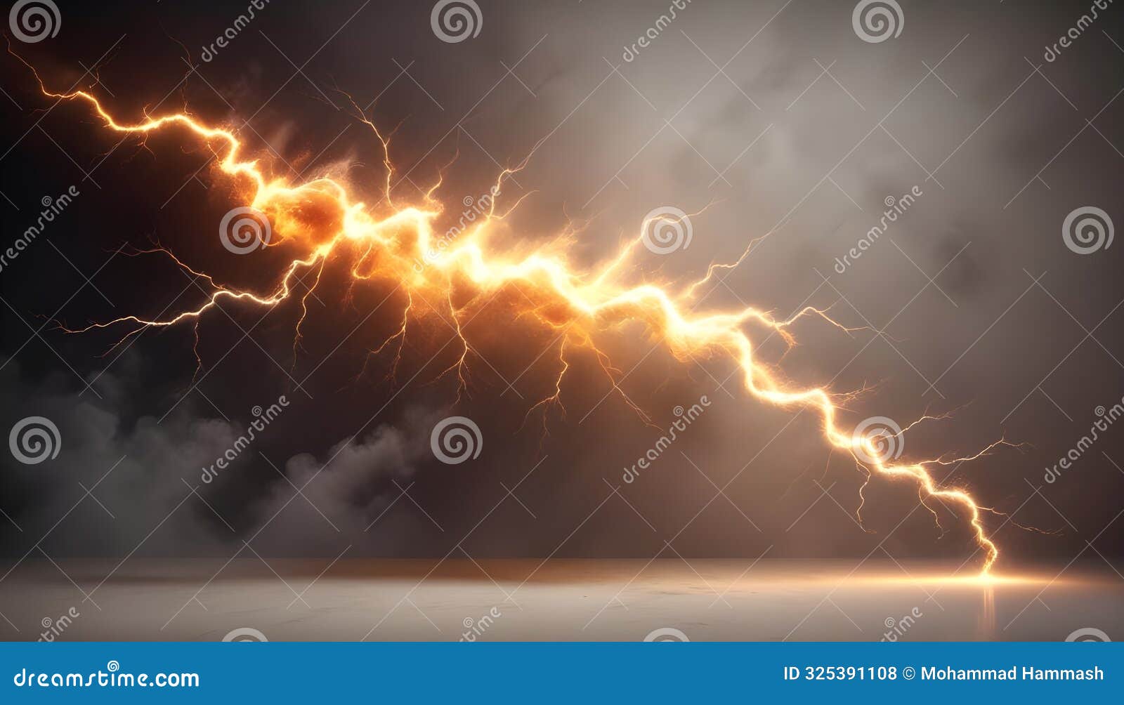Realistic Lightning Strike Hitting the Ground in a Dark and Stormy ...