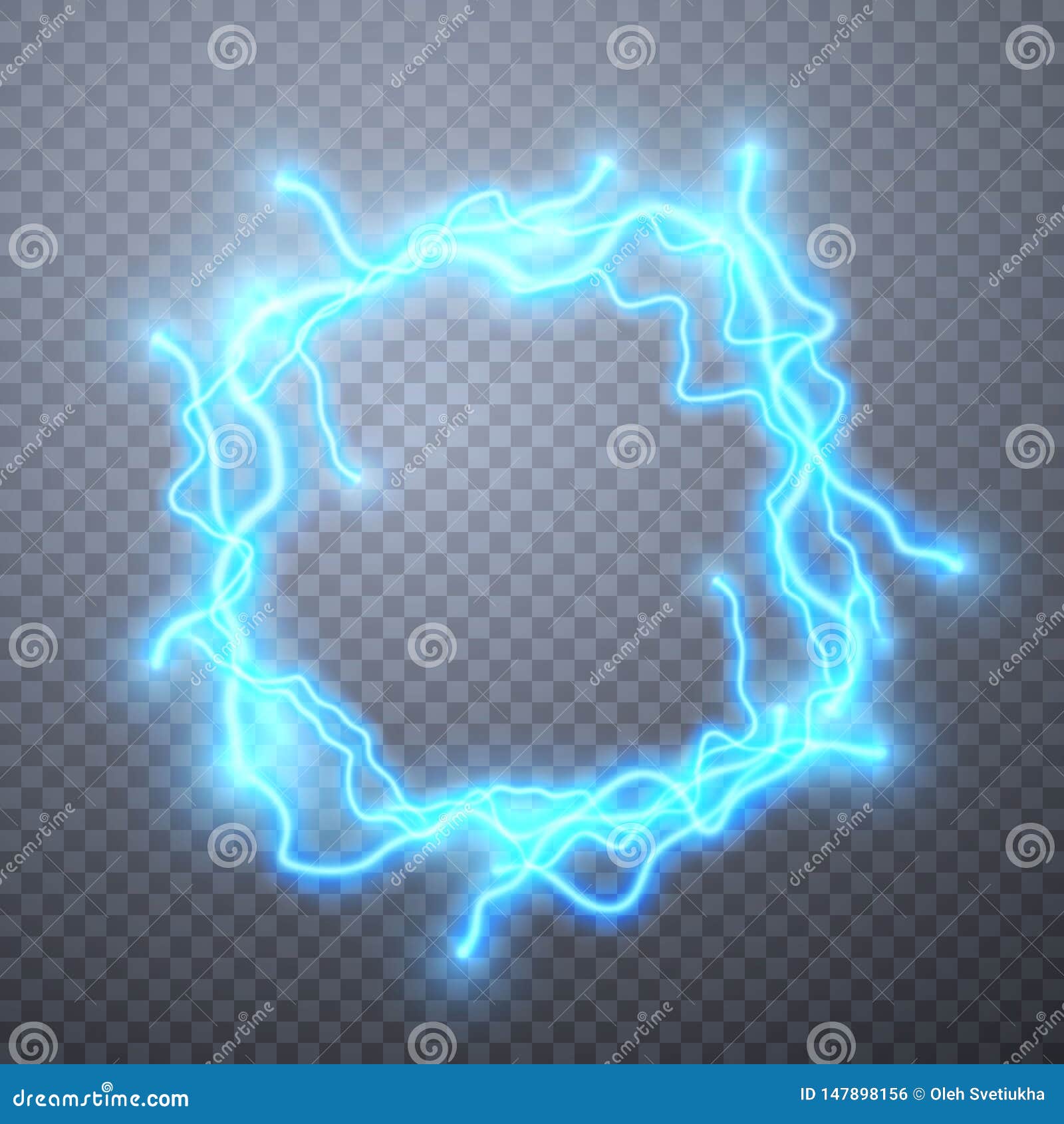 Electrical Discharge Or Plasma Arc On Futuristic HUD Background Cartoon ...