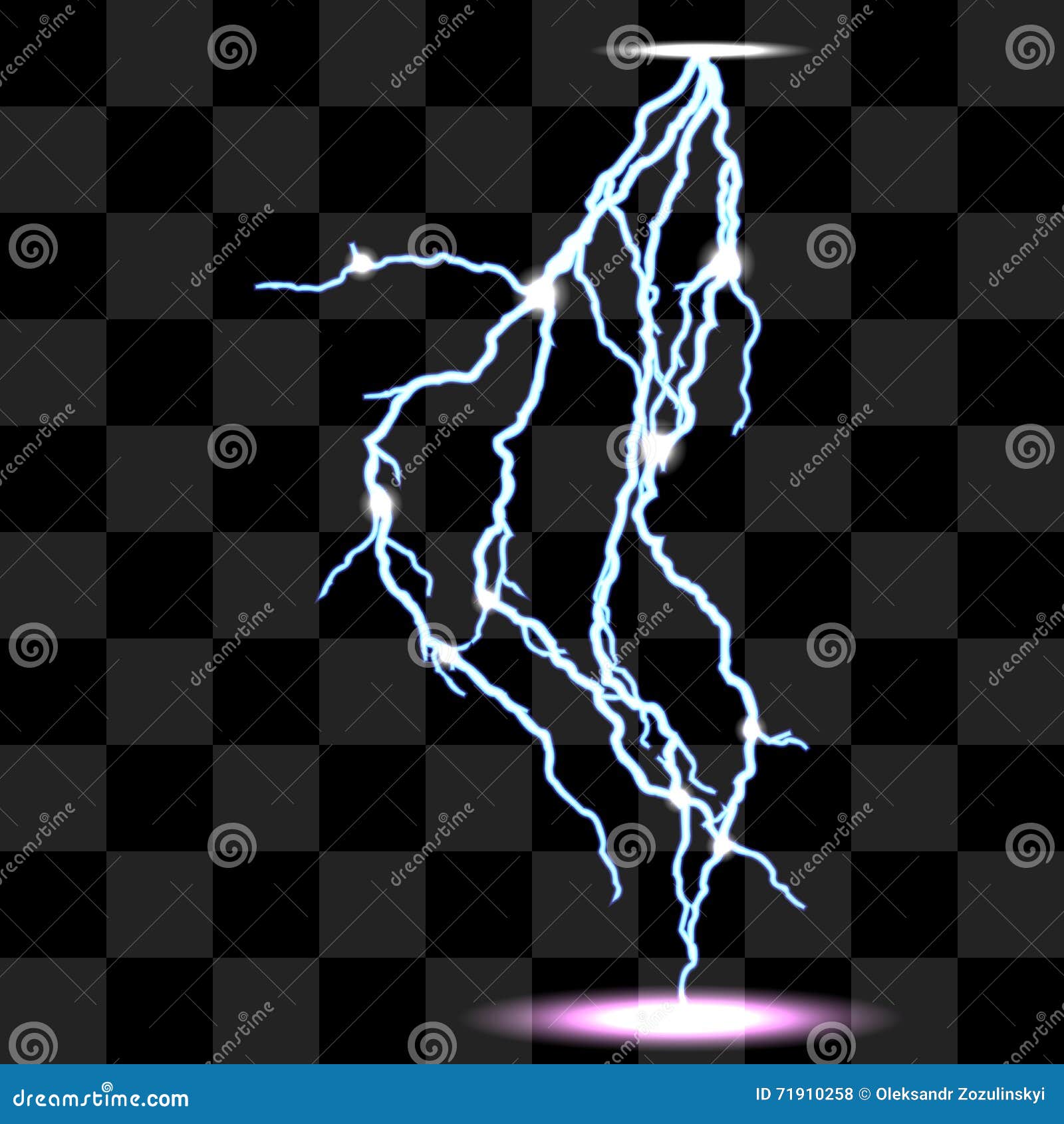 Realistic Lightnings with Transparency Stock Vector - Illustration of ...