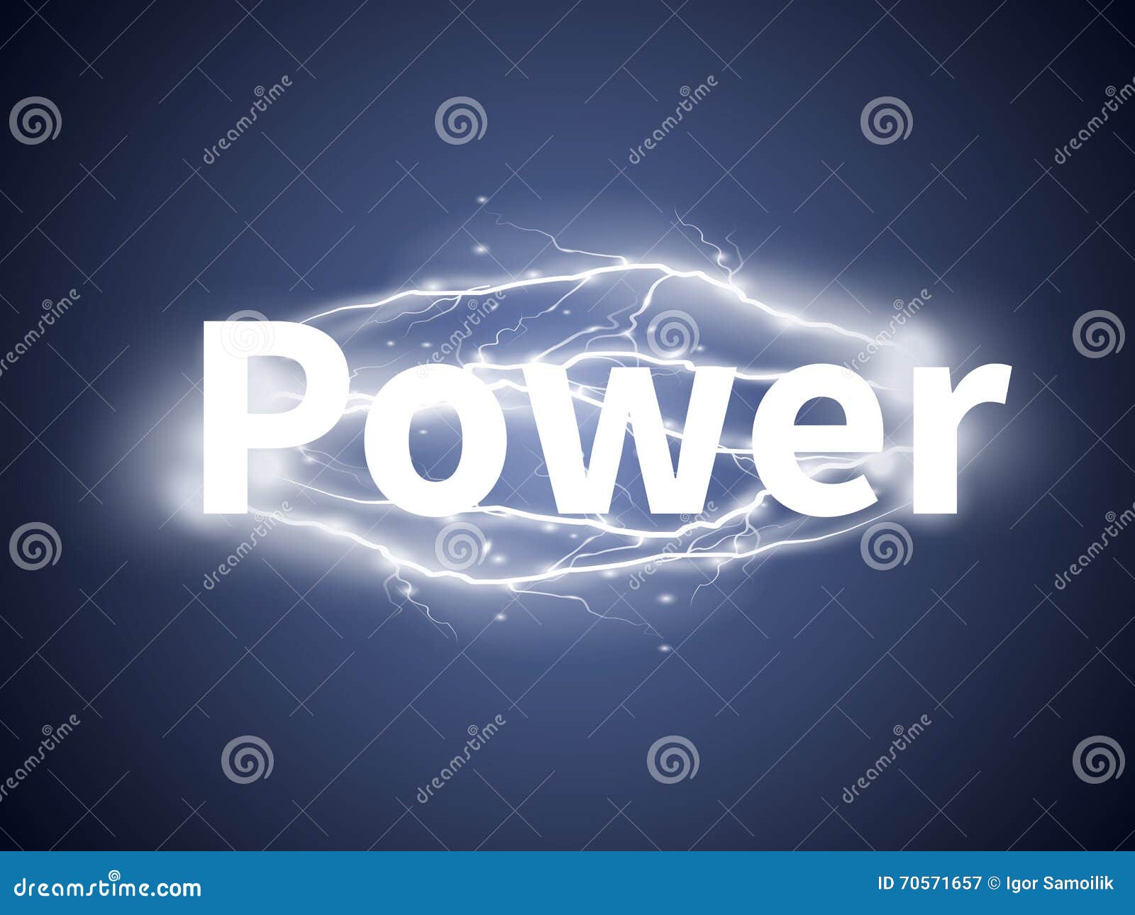 Realistic Lightnings with Word Power Stock Vector - Illustration of ...