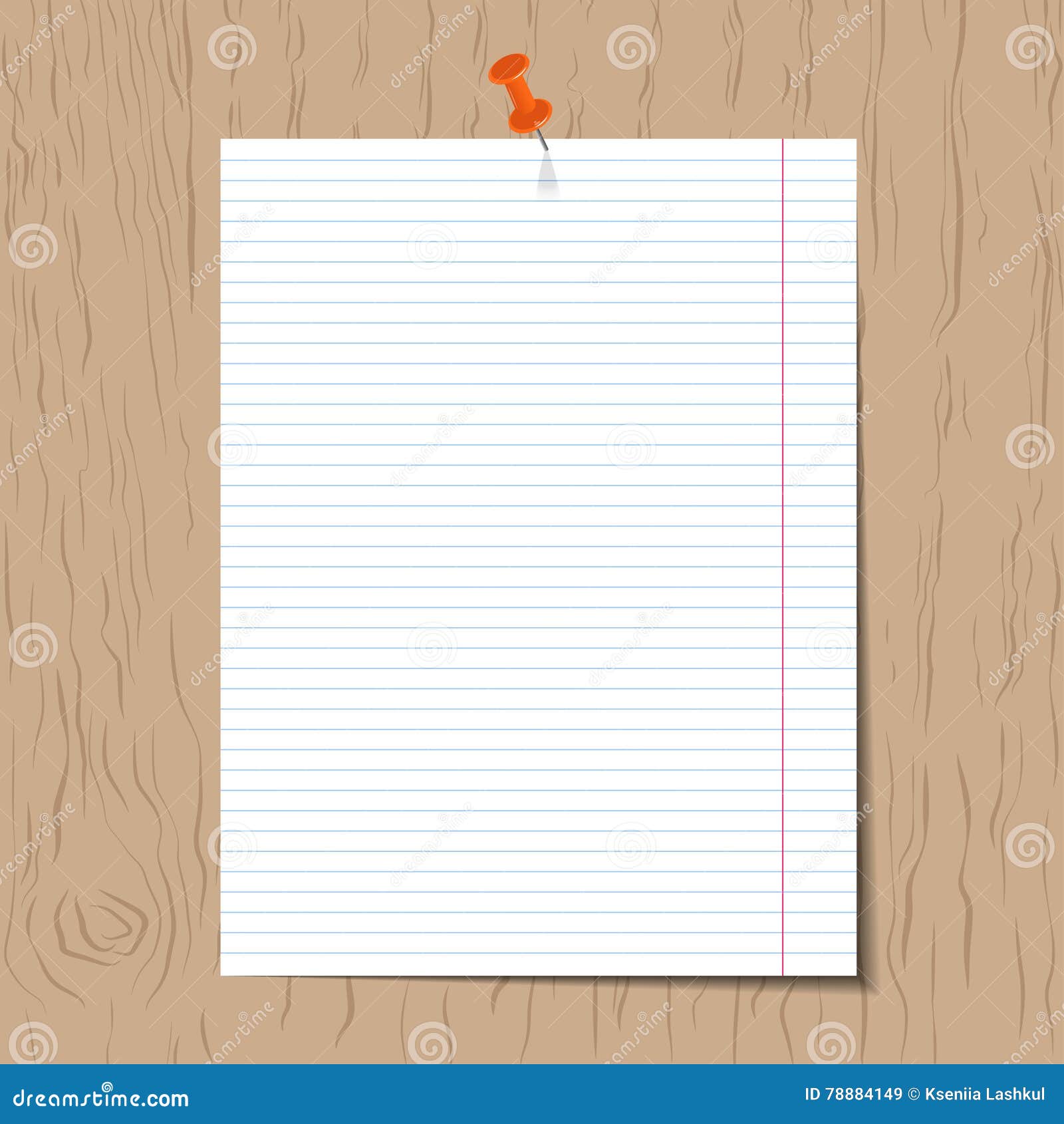 Realistic Lined Notebook Paper. Stock Vector - Illustration of ...