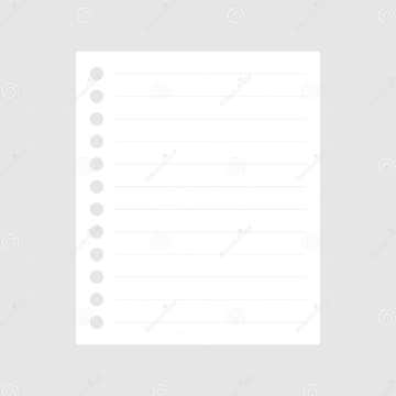 Realistic Lined Notepaper. Paper Blank Empty Sheet Stock Illustration ...