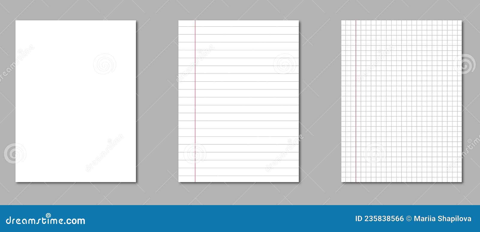Blank Gridded Notebook Papers For Homework And Exercises, Pads Paper ...