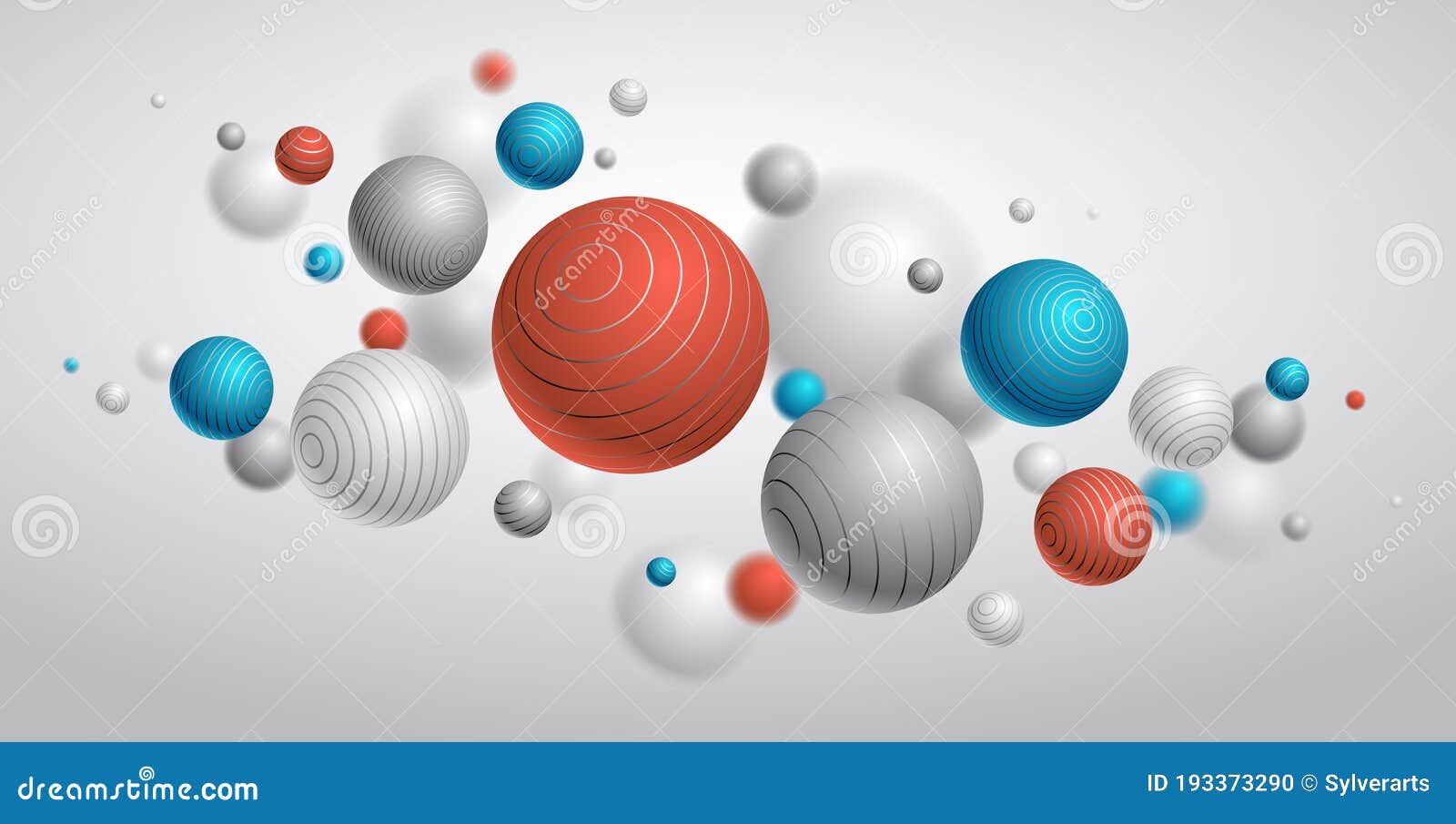 Realistic Lined Spheres Vector Illustration, Abstract Background with ...
