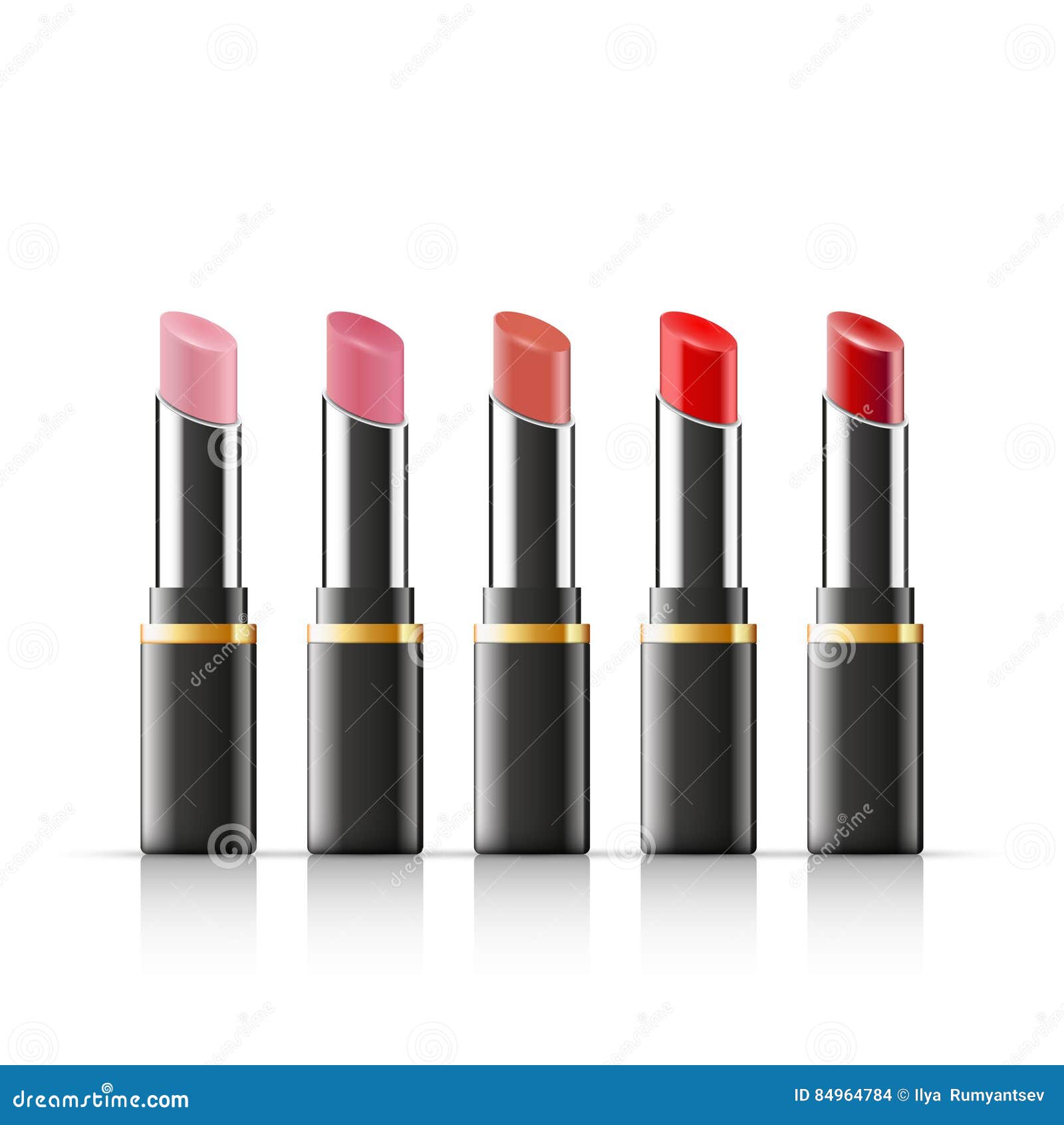 Realistic Lipstick Set with Different Colors Stock Vector ...