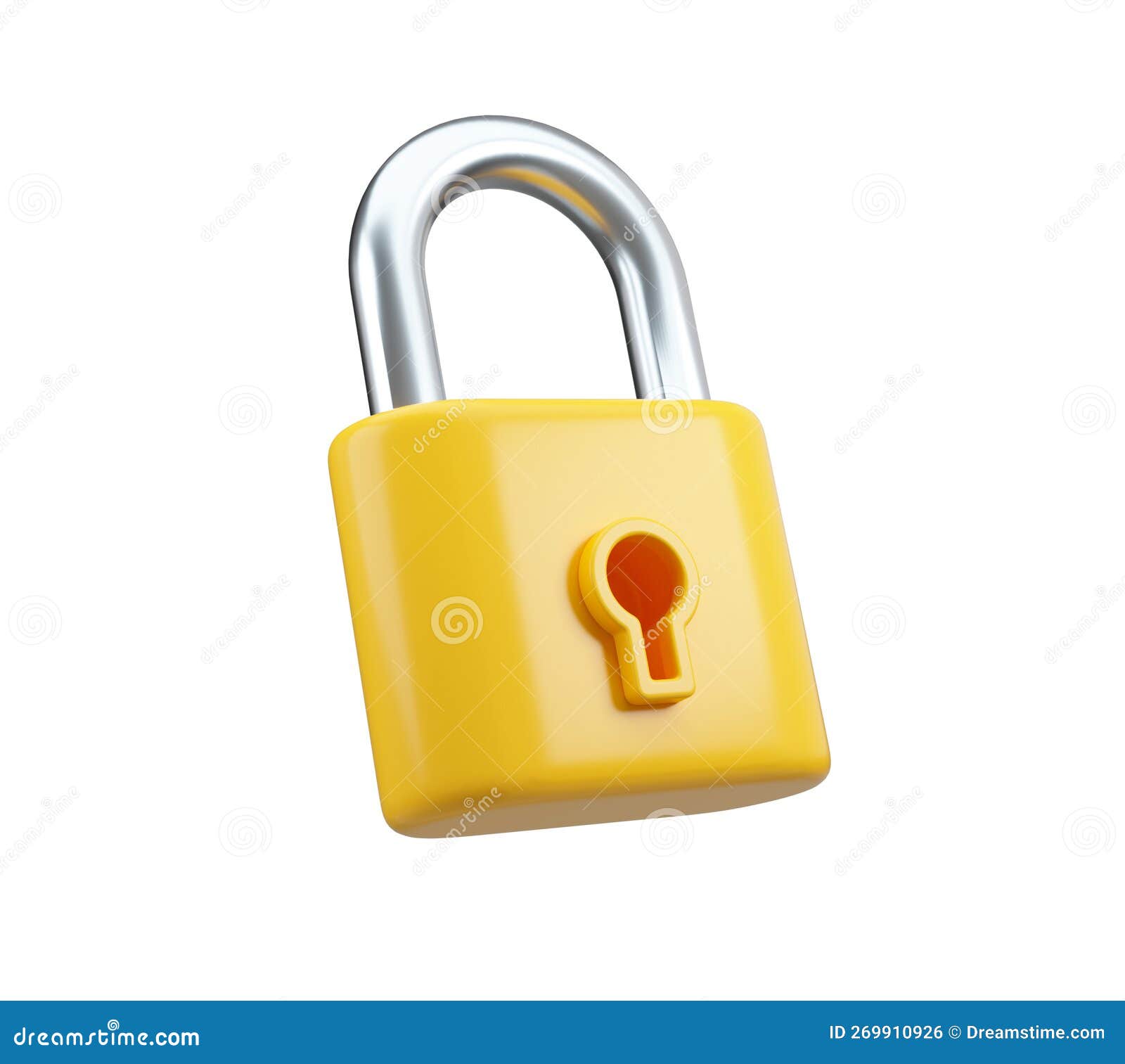 Realistic Lock Isolated on White. 3d Render. Stock Illustration ...