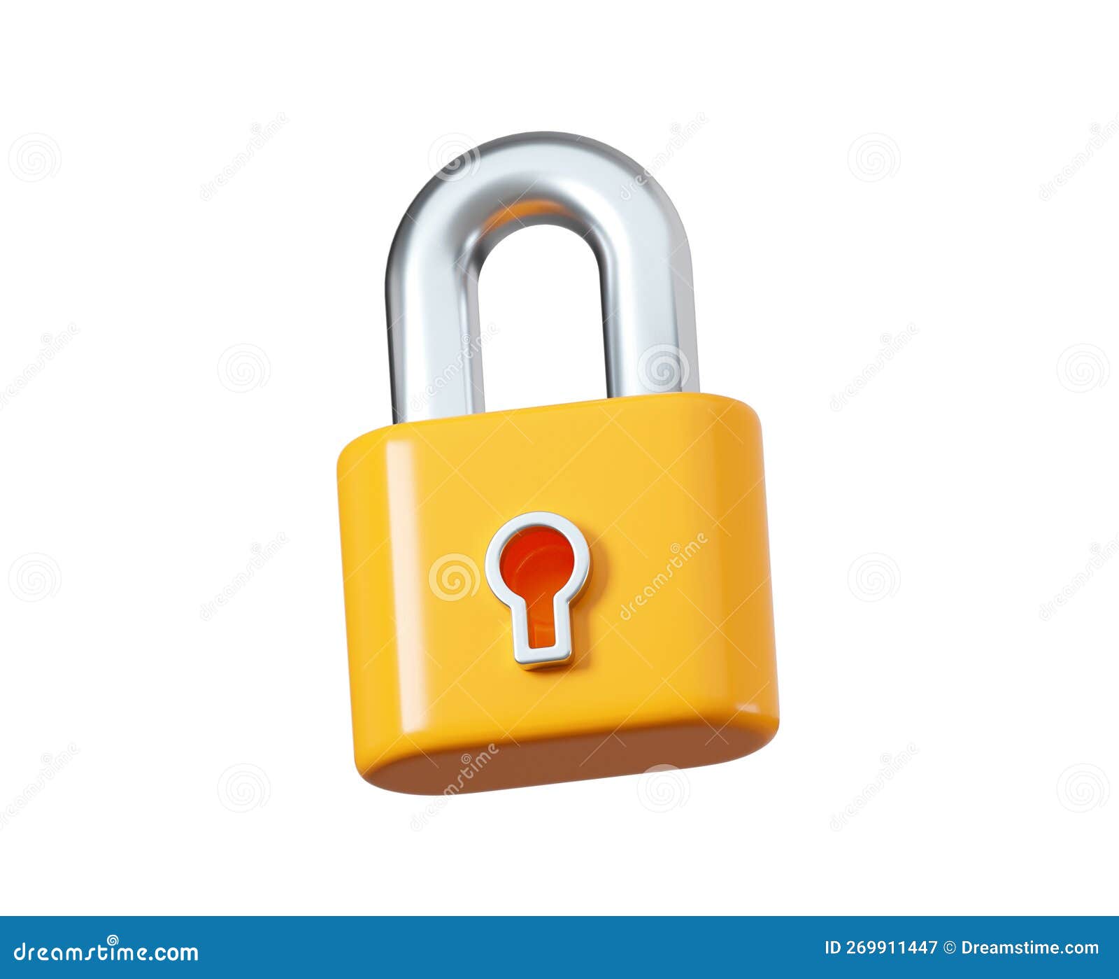 Realistic Lock Isolated on White. 3d Render. Stock Illustration ...