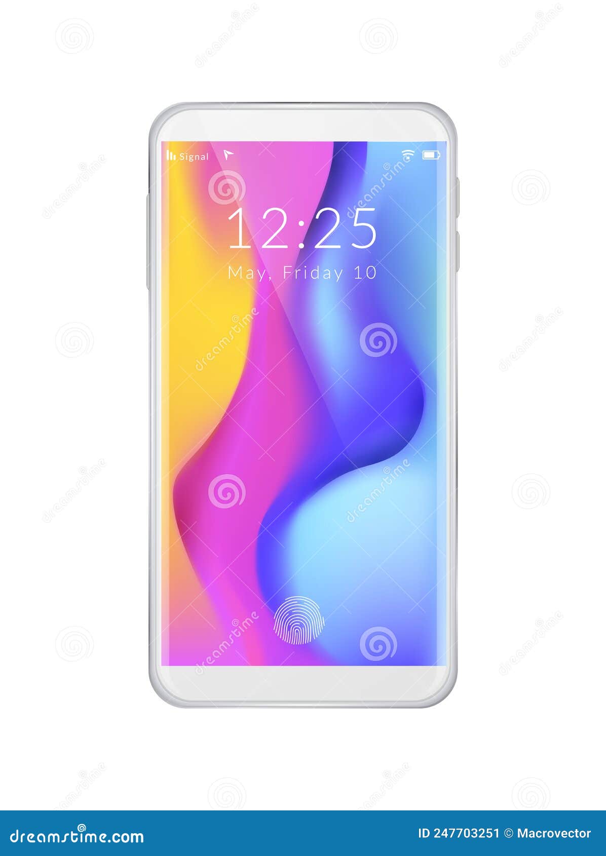 Realistic Locked Smartphone Composition Stock Vector - Illustration of ...