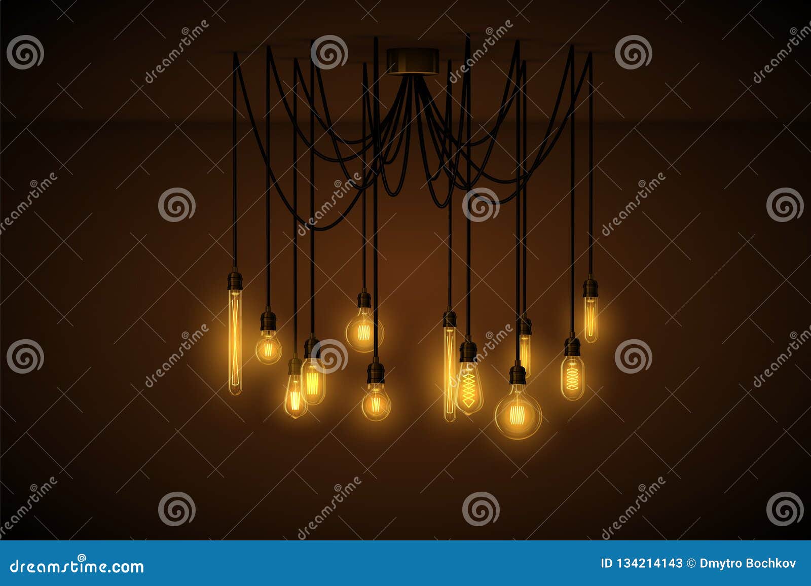 Realistic Loft Style Hanging Lamp. Incandescent Lamp Stock Vector ... Realistic Loft Style Hanging Lamp. Incandescent Lamp Stock Vector ...