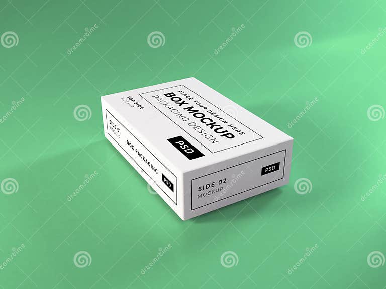 Realistic Long Box Packaging Mockup Template Stock Illustration ...