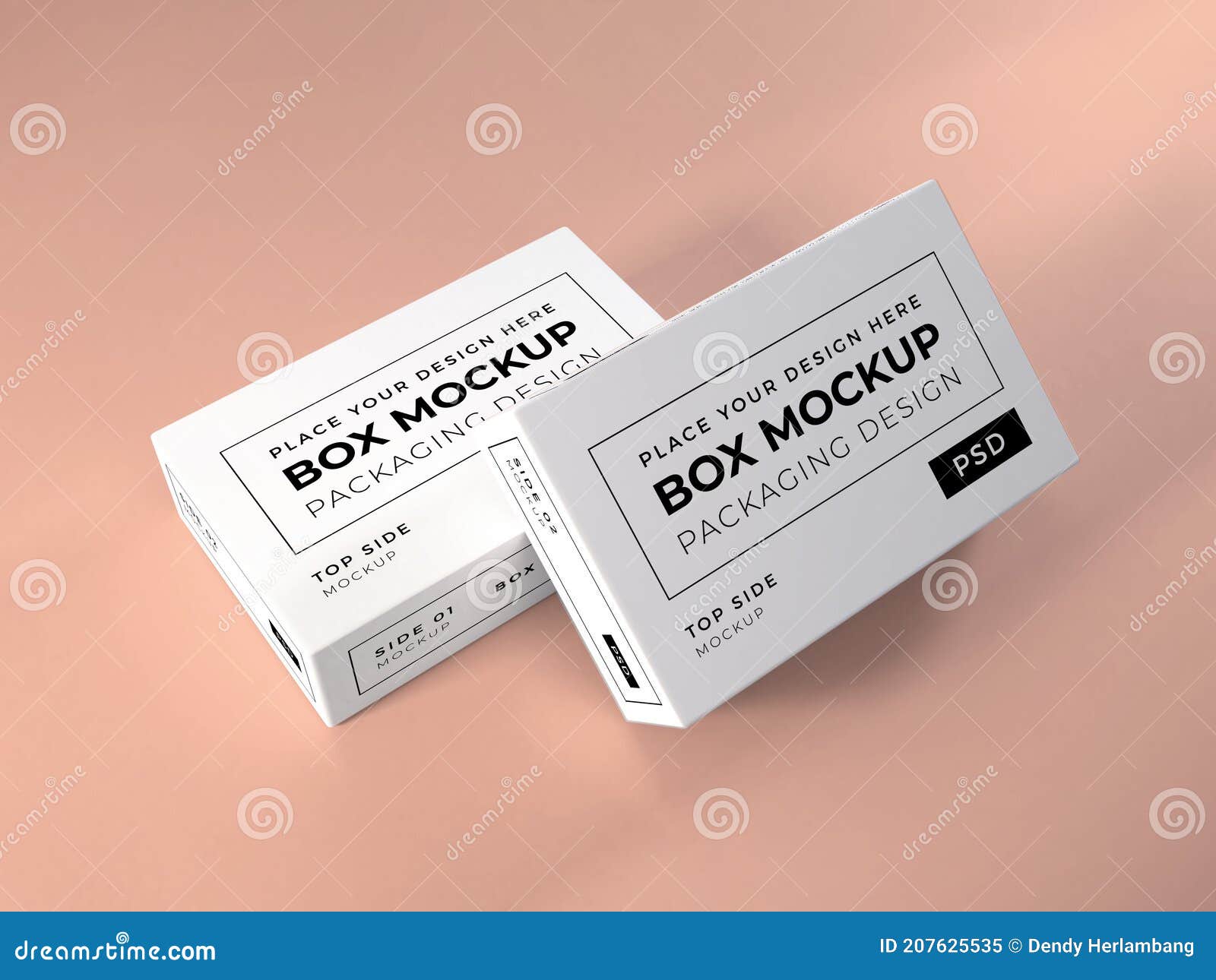 Realistic Long Box Packaging Mockup Template Stock Illustration ...
