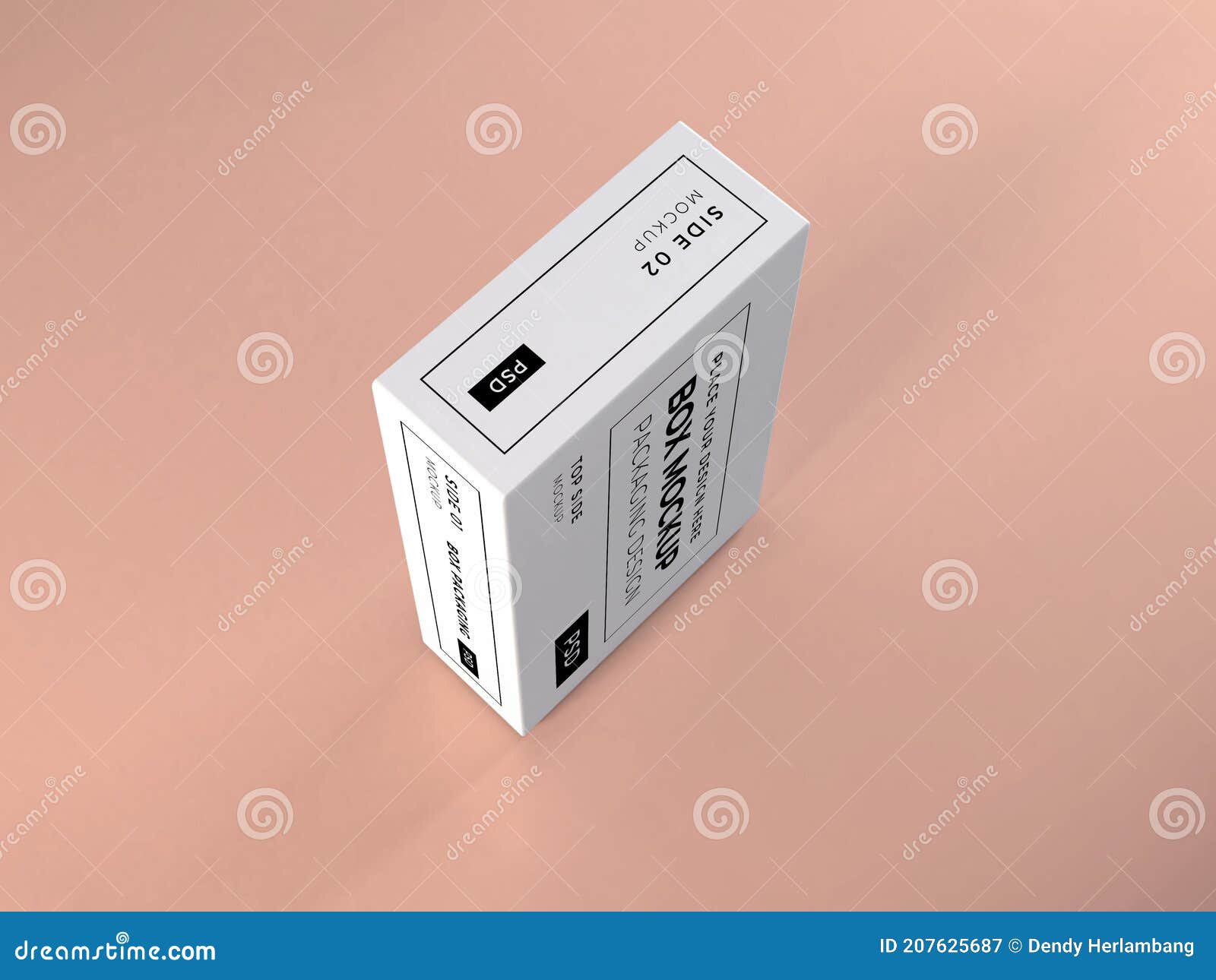 Realistic Long Box Packaging Mockup Template Stock Illustration ...