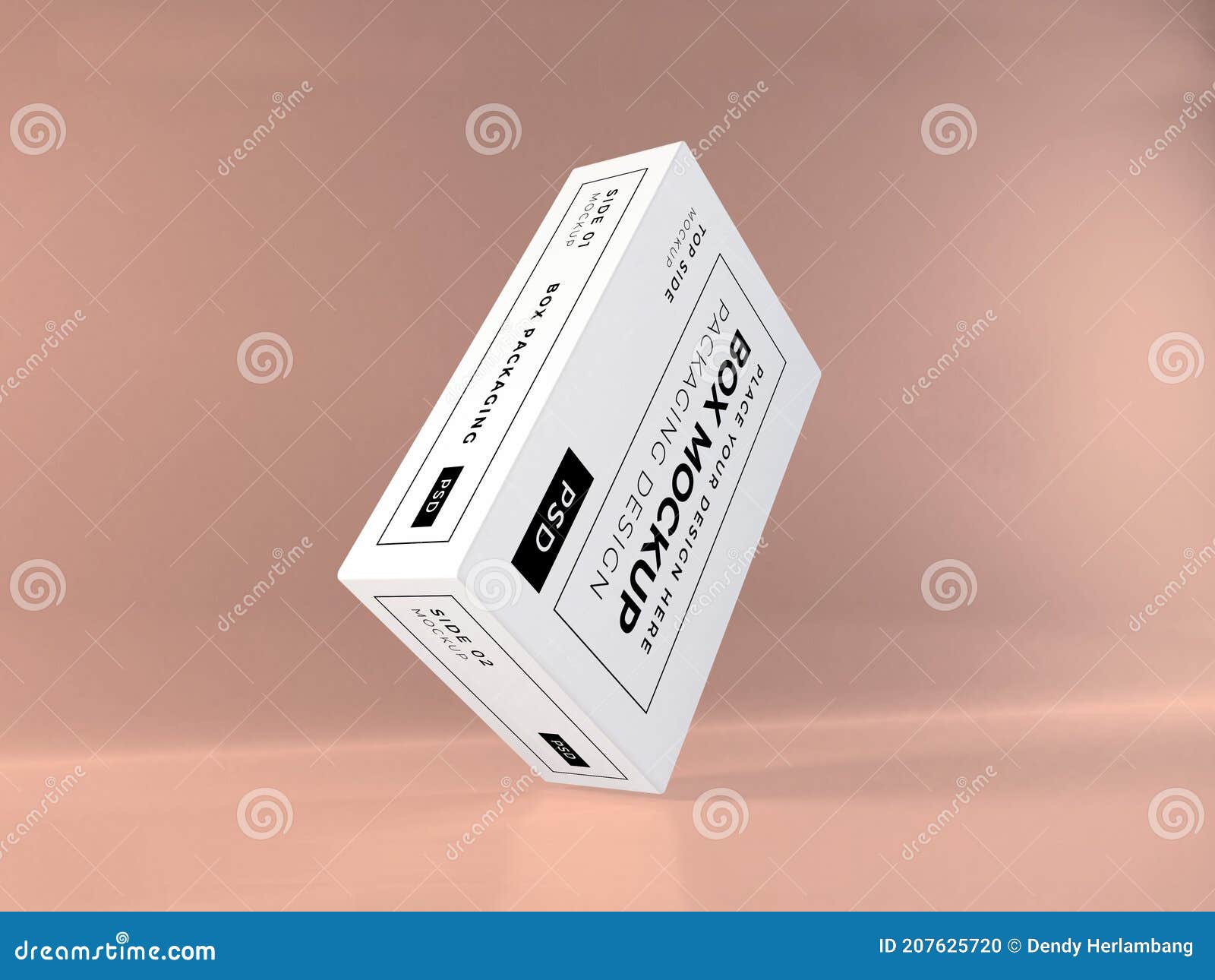 Realistic Long Box Packaging Mockup Template Stock Illustration ...