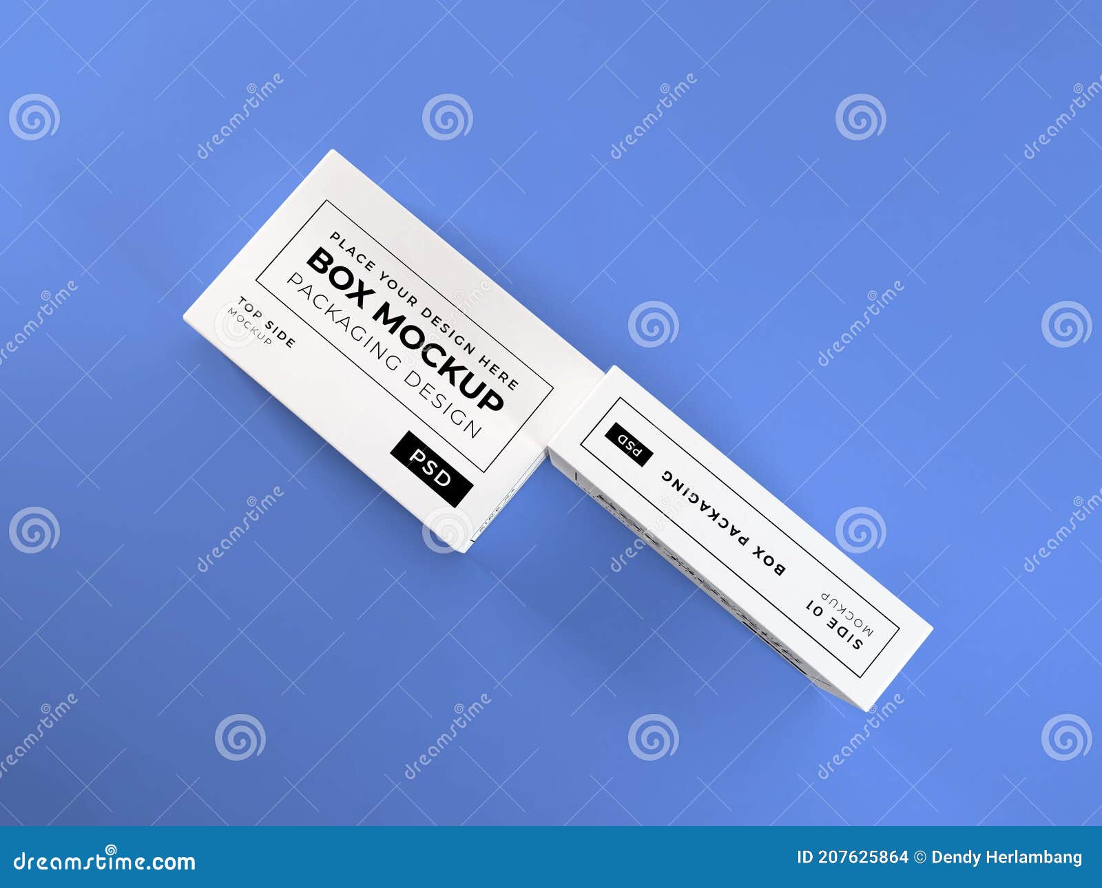 Realistic Long Box Packaging Mockup Template Stock Illustration ...