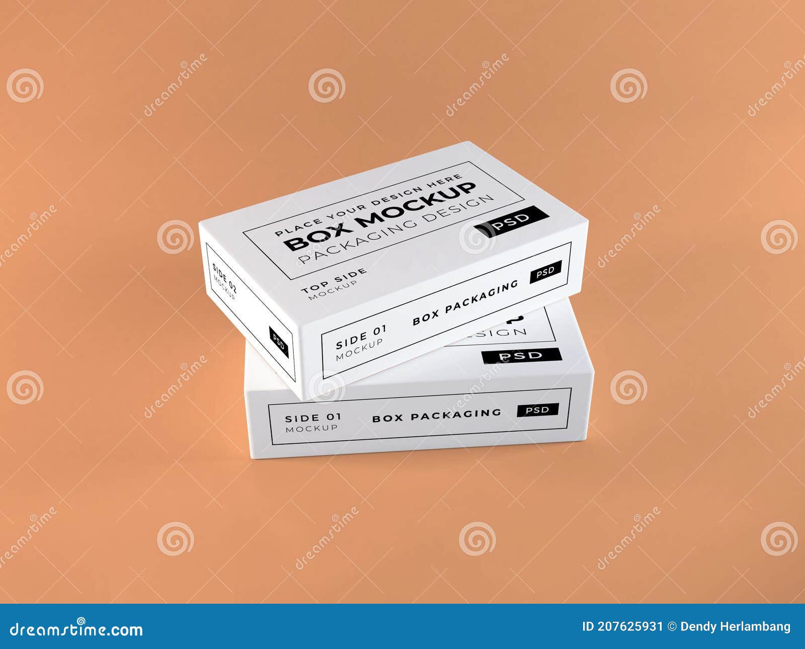 Realistic Long Box Packaging Mockup Template Stock Illustration ...
