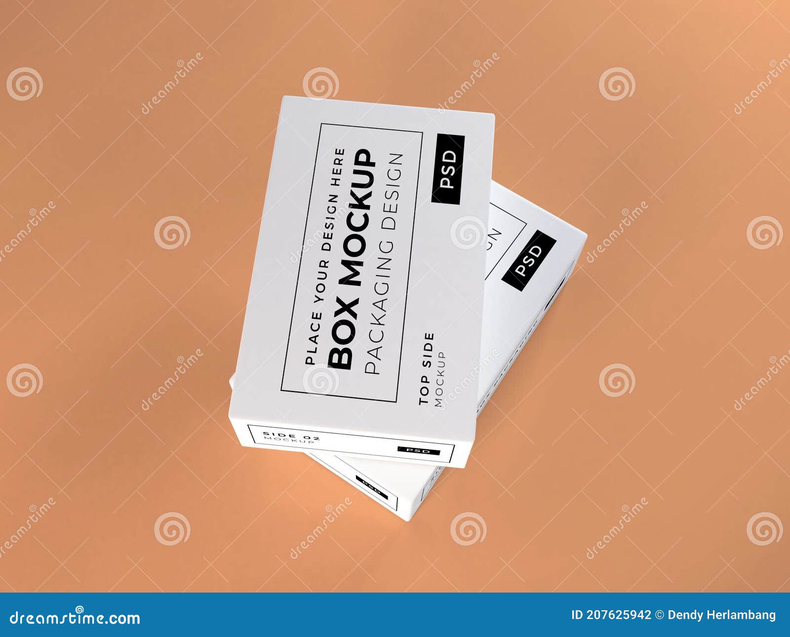 Realistic Long Box Packaging Mockup Template Stock Illustration ...