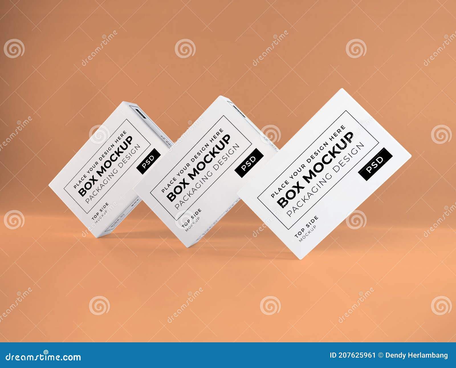 Realistic Long Box Packaging Mockup Template Stock Illustration ...