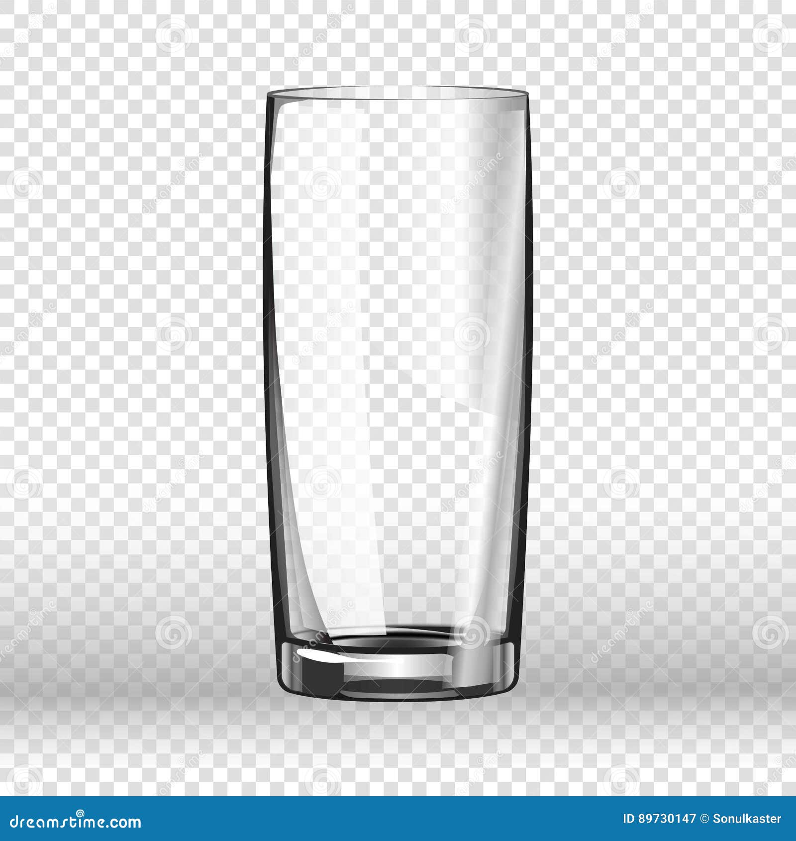 Realistic Long Drinking Glass Isolated on Transparent Background. Stock ...