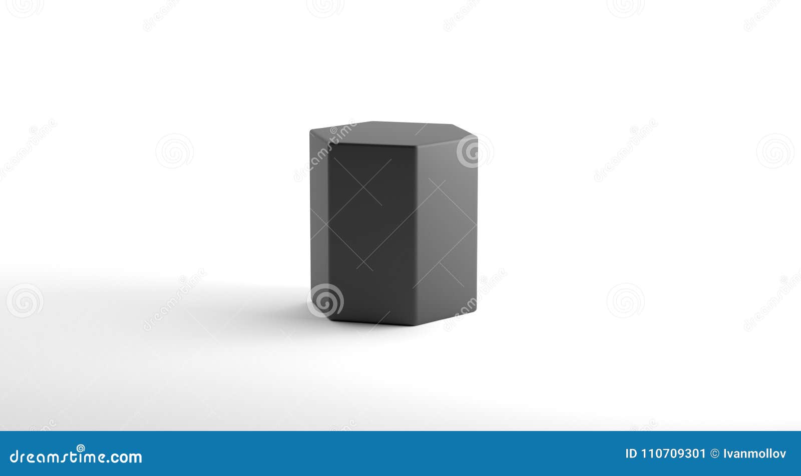 Realistic Looking Geometric Hexagonal Cylinder Object Stock ...