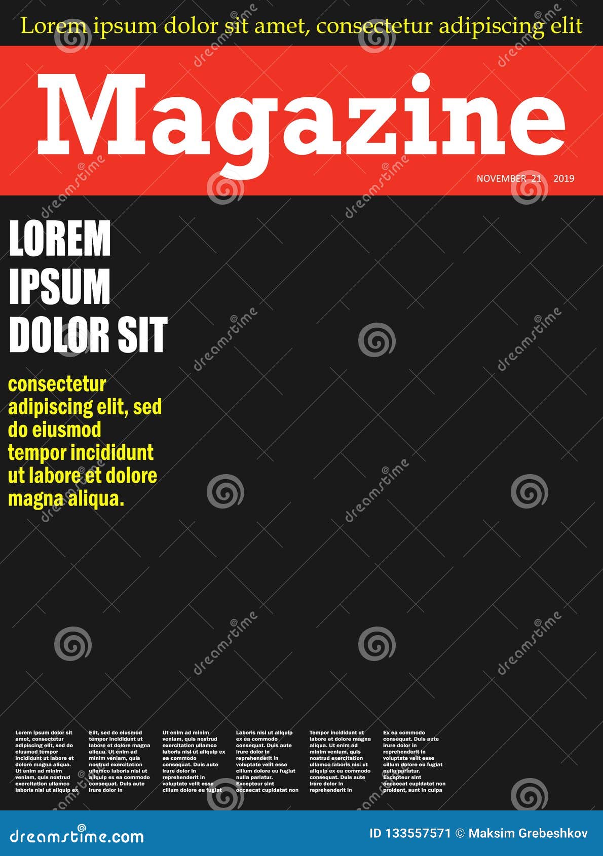 Realistic Magazine Front Page Template Stock Illustration ...