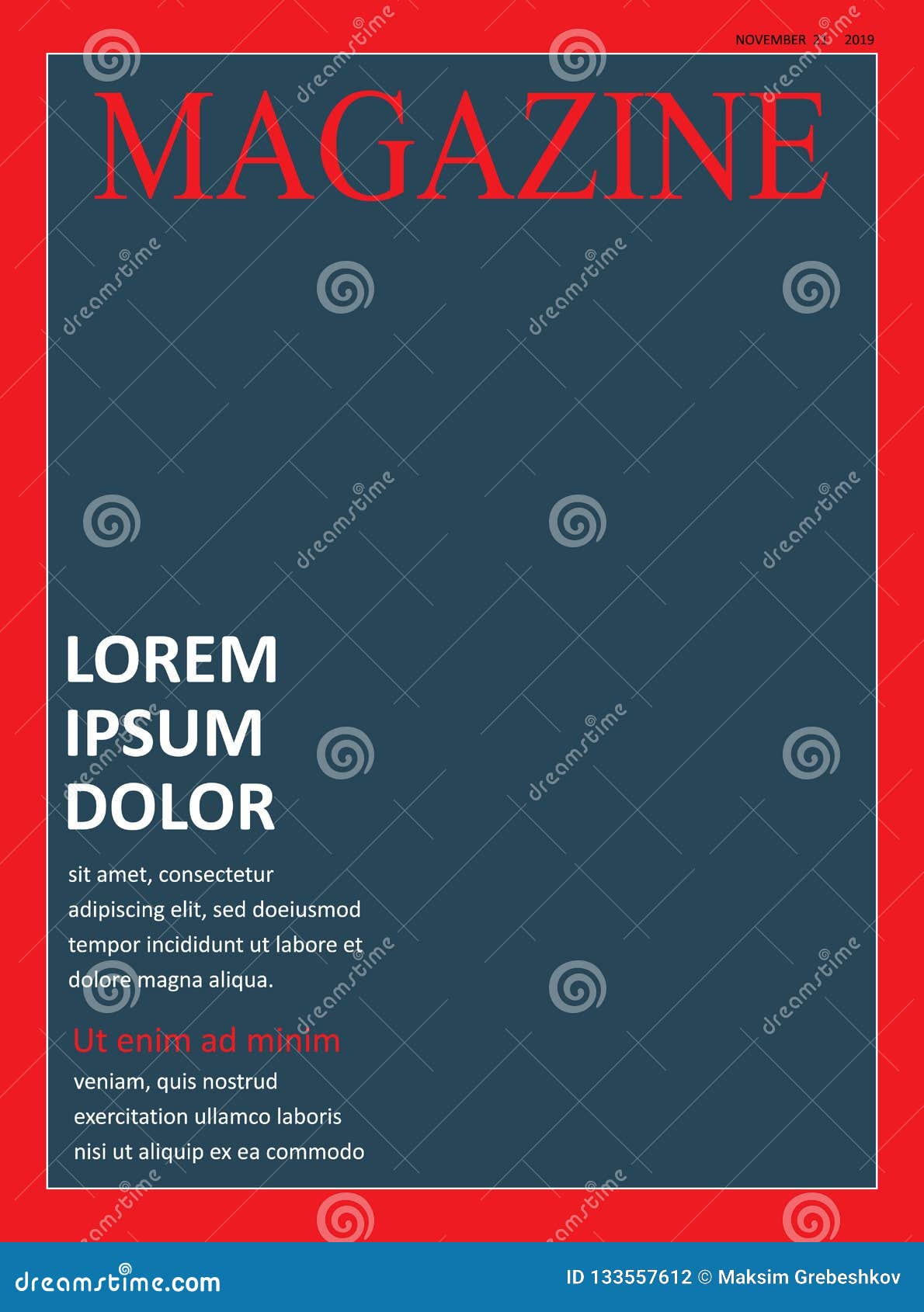 Realistic Magazine Front Page Template Stock Illustration ...