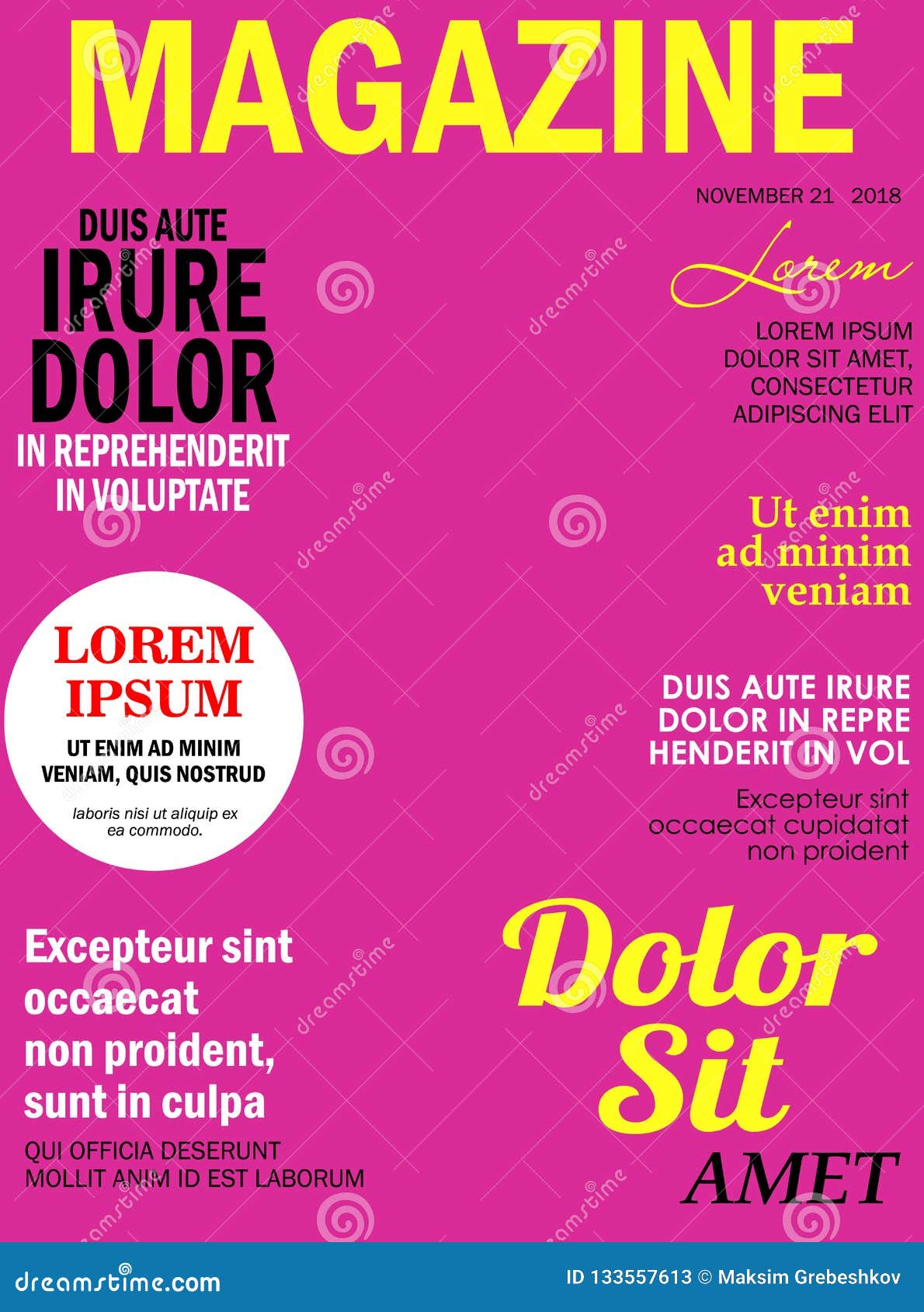 Realistic Magazine Front Page Template Stock Illustration ...